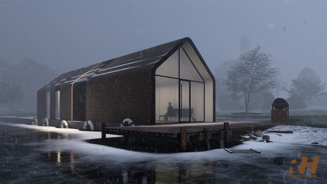 House Exterior 3D Rendering by Rendering Hub - Architizer