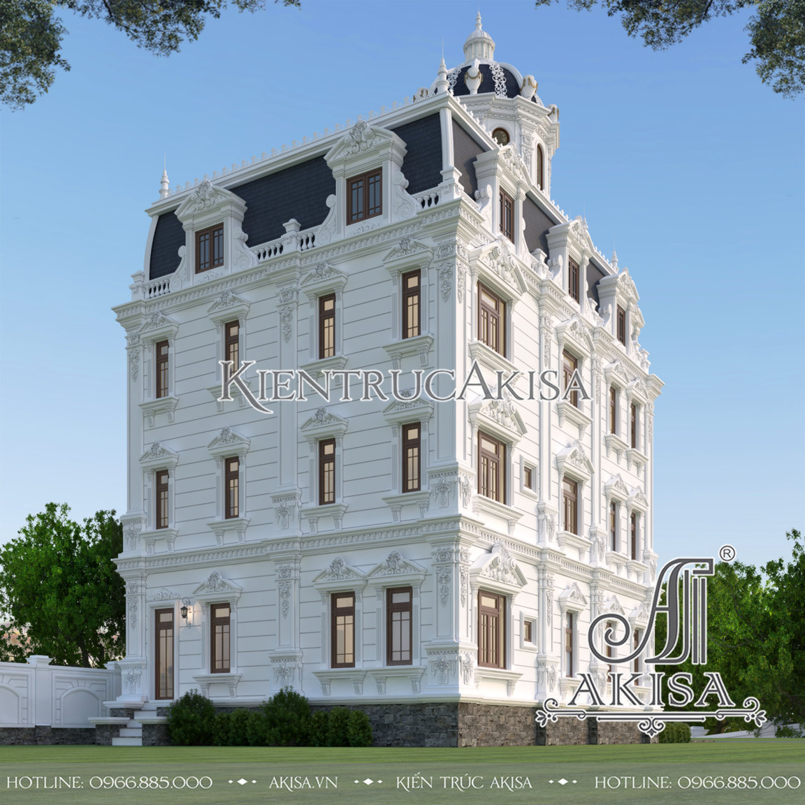 Thiết kế biệt thự 3 tầng tân cổ điển kiểu Pháp đẹp tráng lệ| Kiến trúc ...