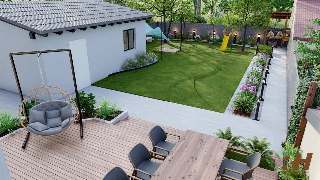 Backyard Landscape Design by Rendering Hub - Architizer