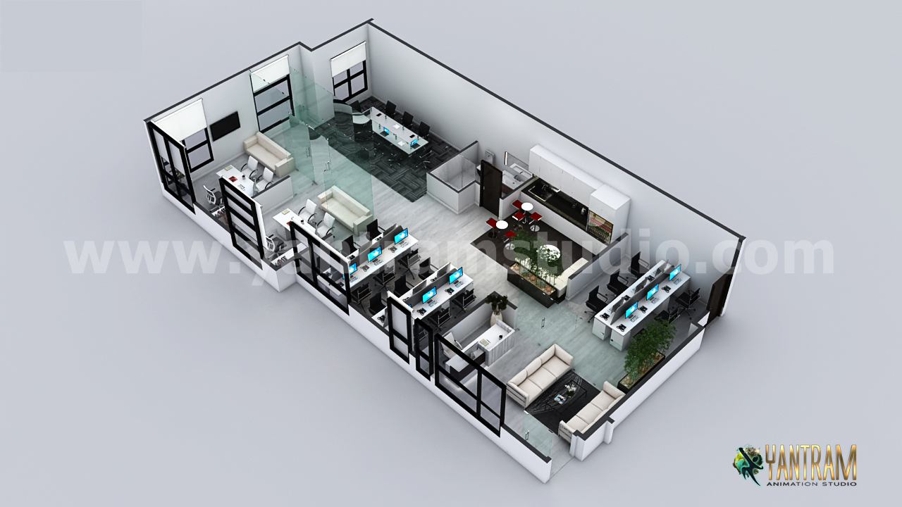 3D Floor Plan Rendering of Small Office in Orlando, Florida by 3D ...