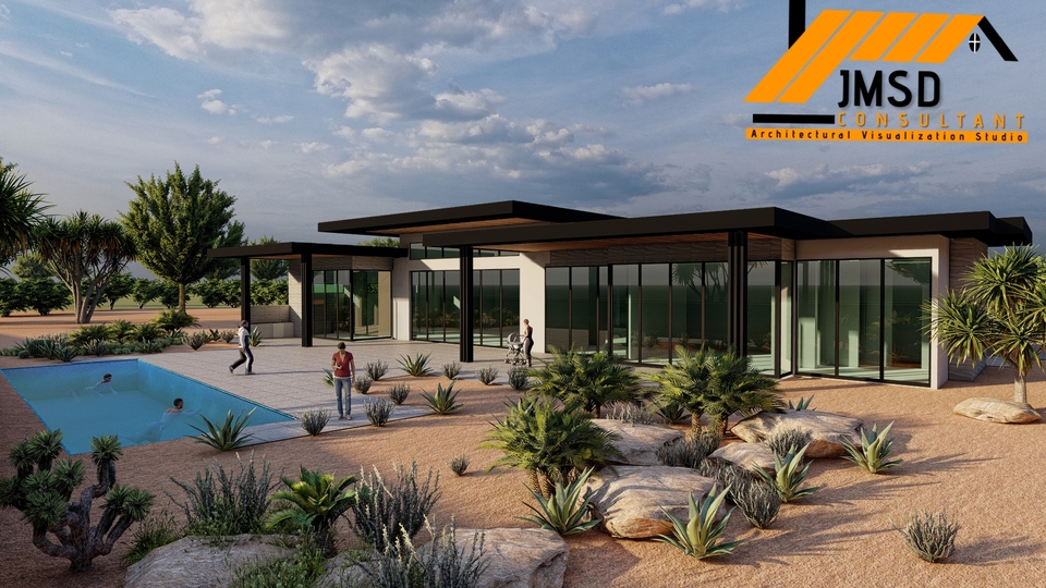 3D Exterior Architectural Rendering of Home at Atlanta Georgia by JS Engineering - Architectural ...