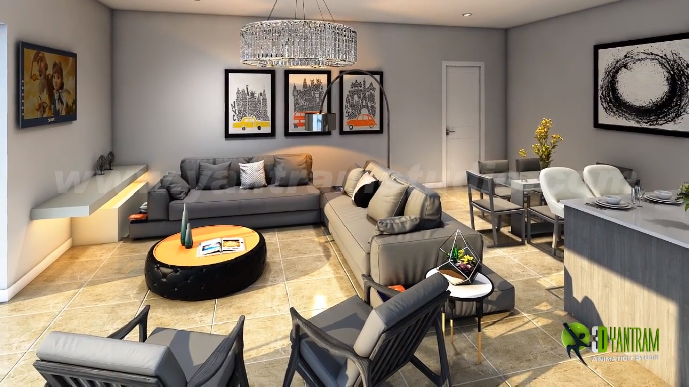 3D Architectural Visualization Walkthrough of Apartment by Yantram ...