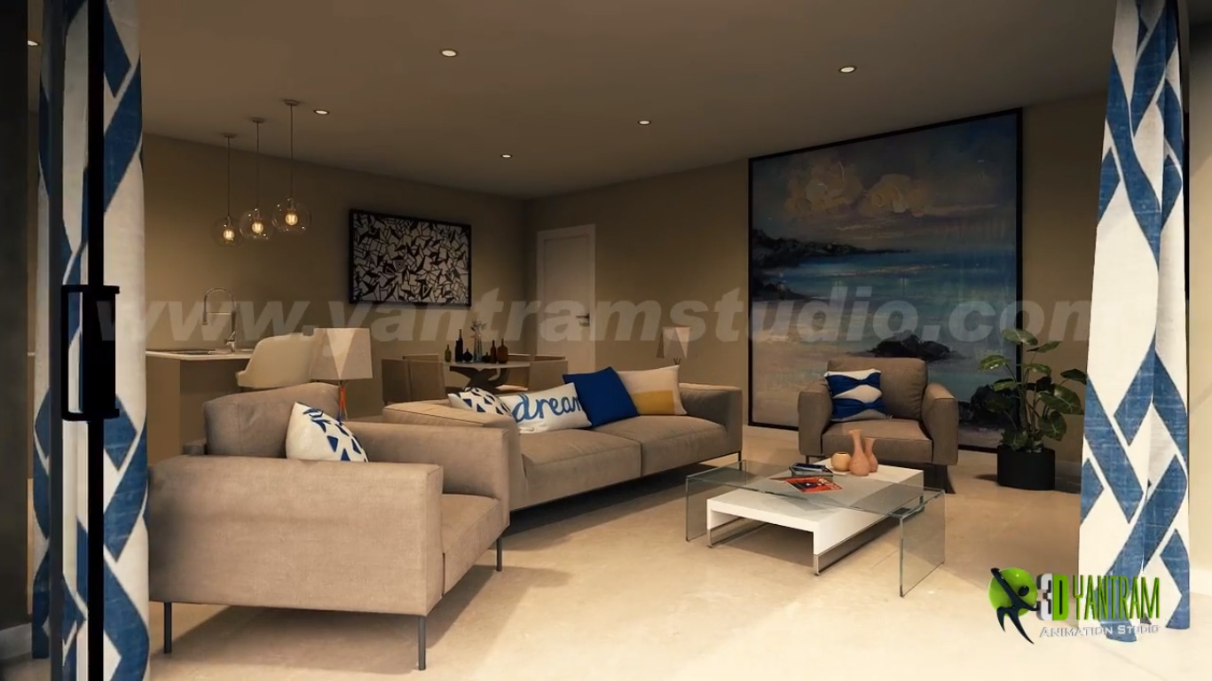 3D Architectural Visualization Walkthrough of Apartment by Yantram ...