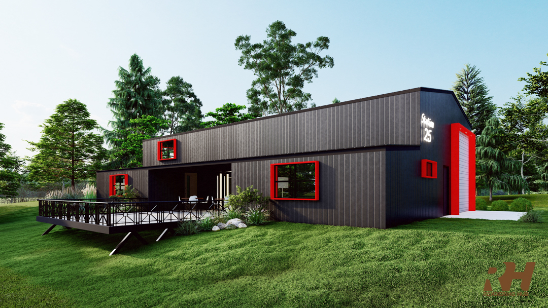 Container Restaurant Exterior Design & 3D Rendering by Rendering Hub ...