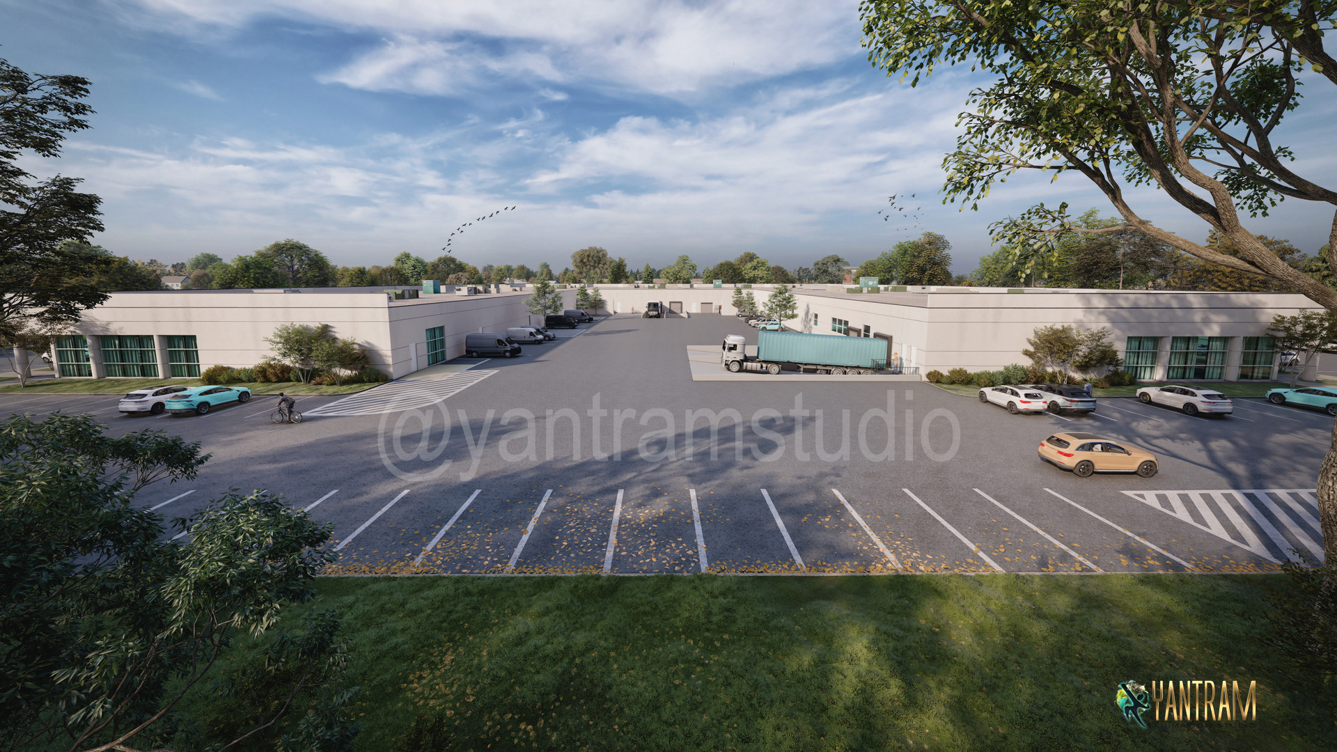 3D Architectural Rendering Service of a commercial building by Yantram ...