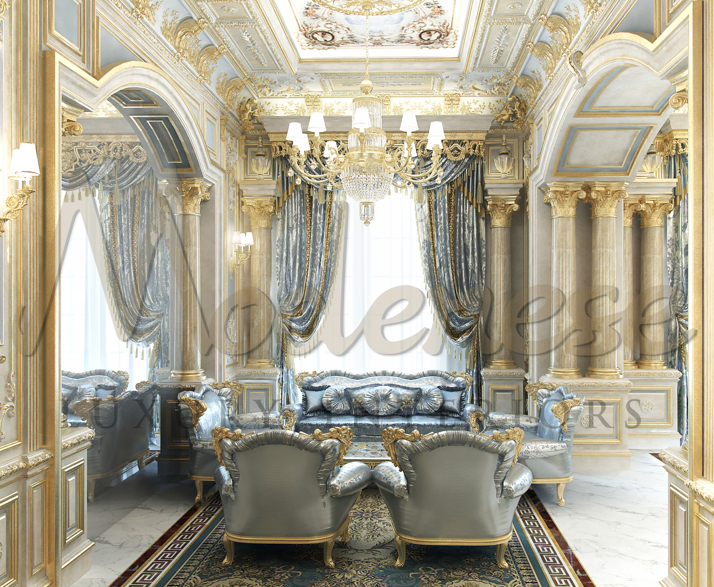 Luxury Sitting Room Design For Villa by MODENESE Luxury Interiors ...
