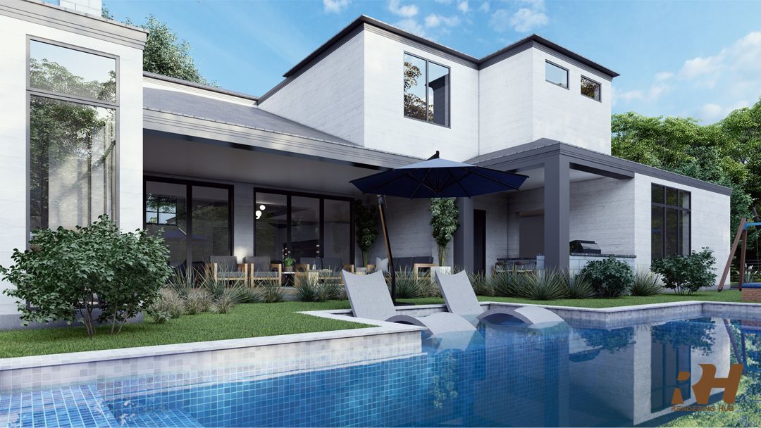 Residential Exterior 3D Rendering by Rendering Hub - Architizer