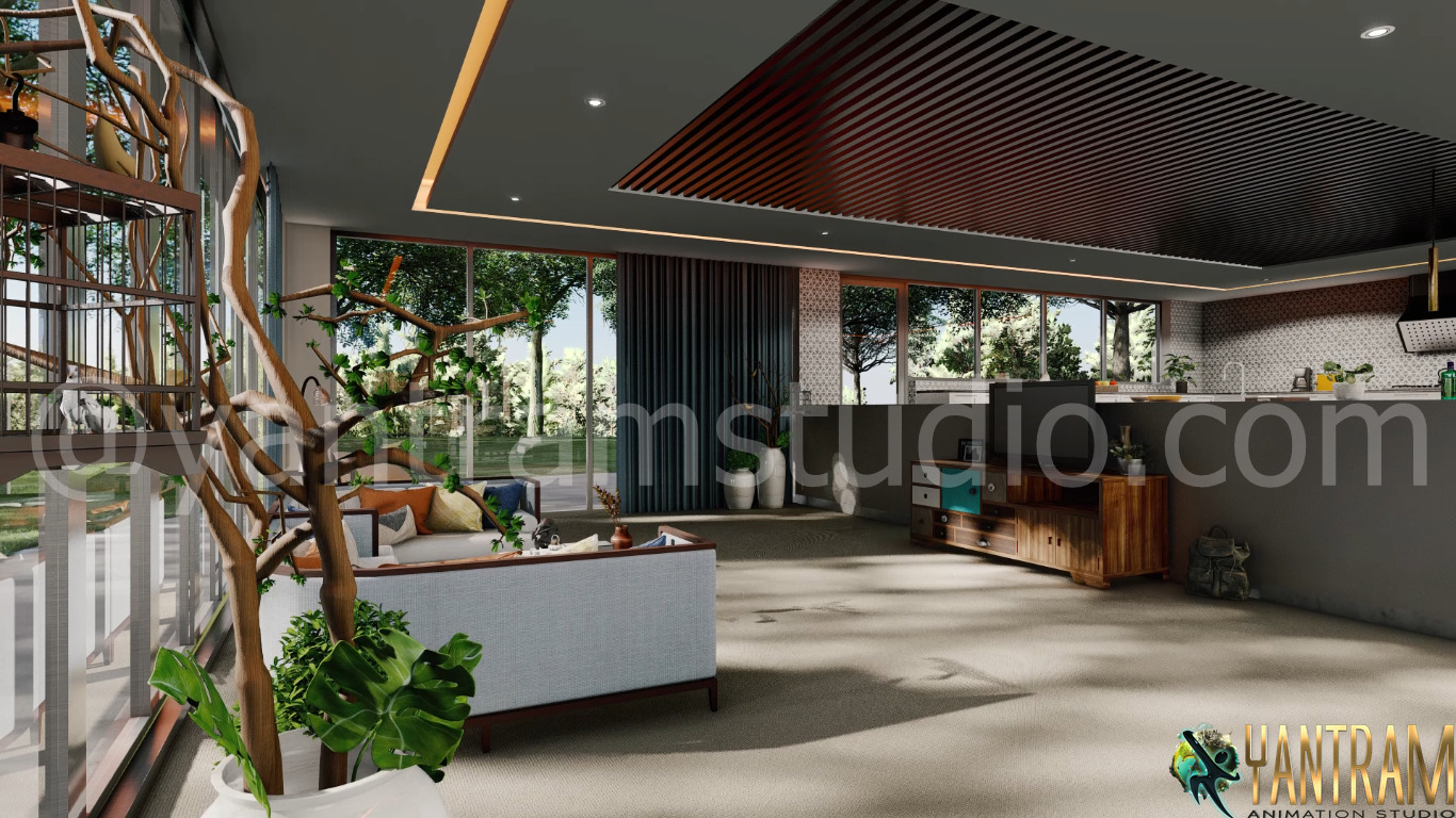 3D Interior Visualization Of Great Livingroom in New York city by ...