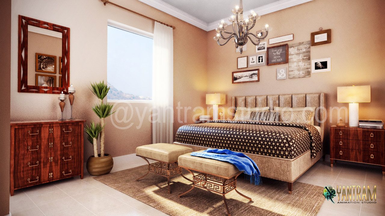 Architectural Interior Rendering of classic bedroom in Denton, Texas by ...