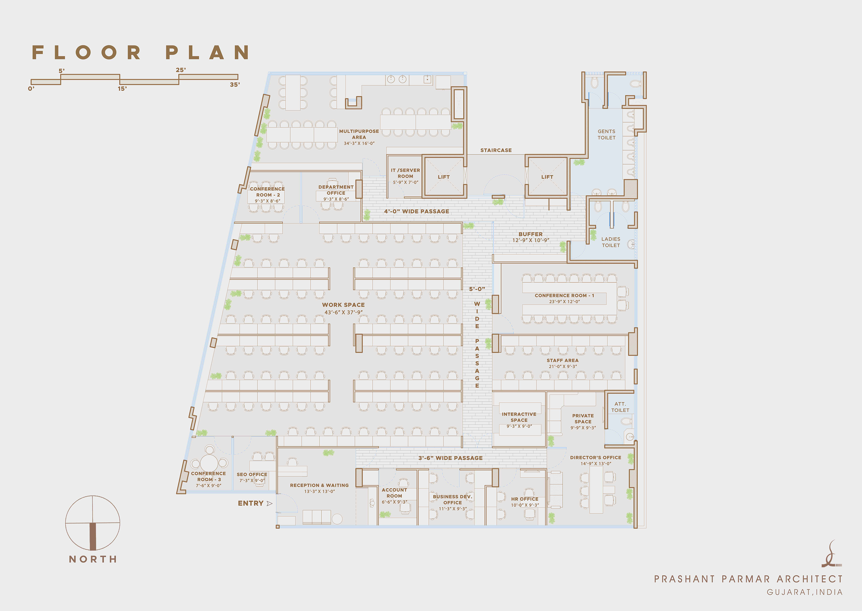Modern Office Interior Design At Ahmedabad by Prashant Parmar Architect ...