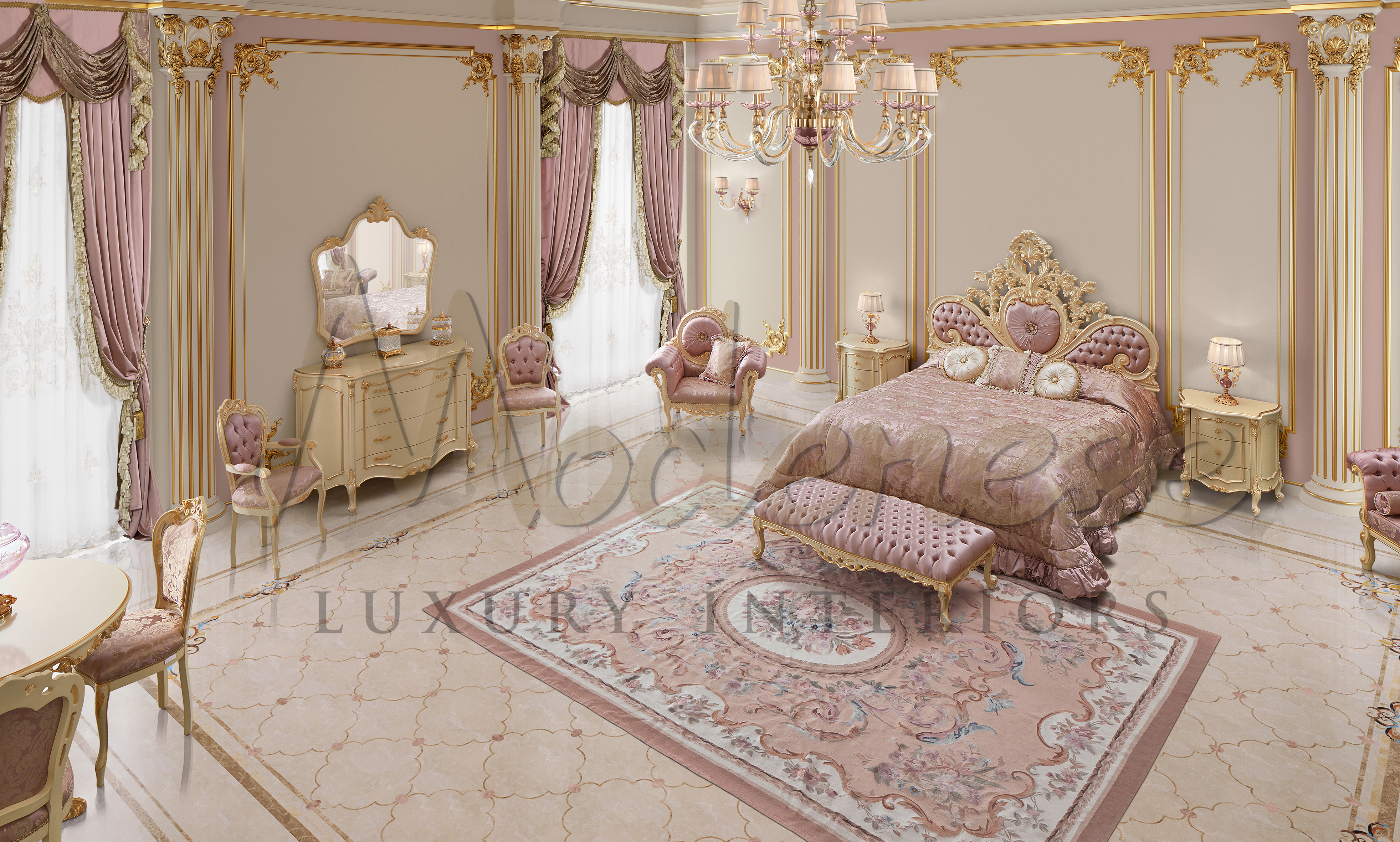 Traditional Classical Bedrooms For Luxurious Mansion by MODENESE Luxury ...