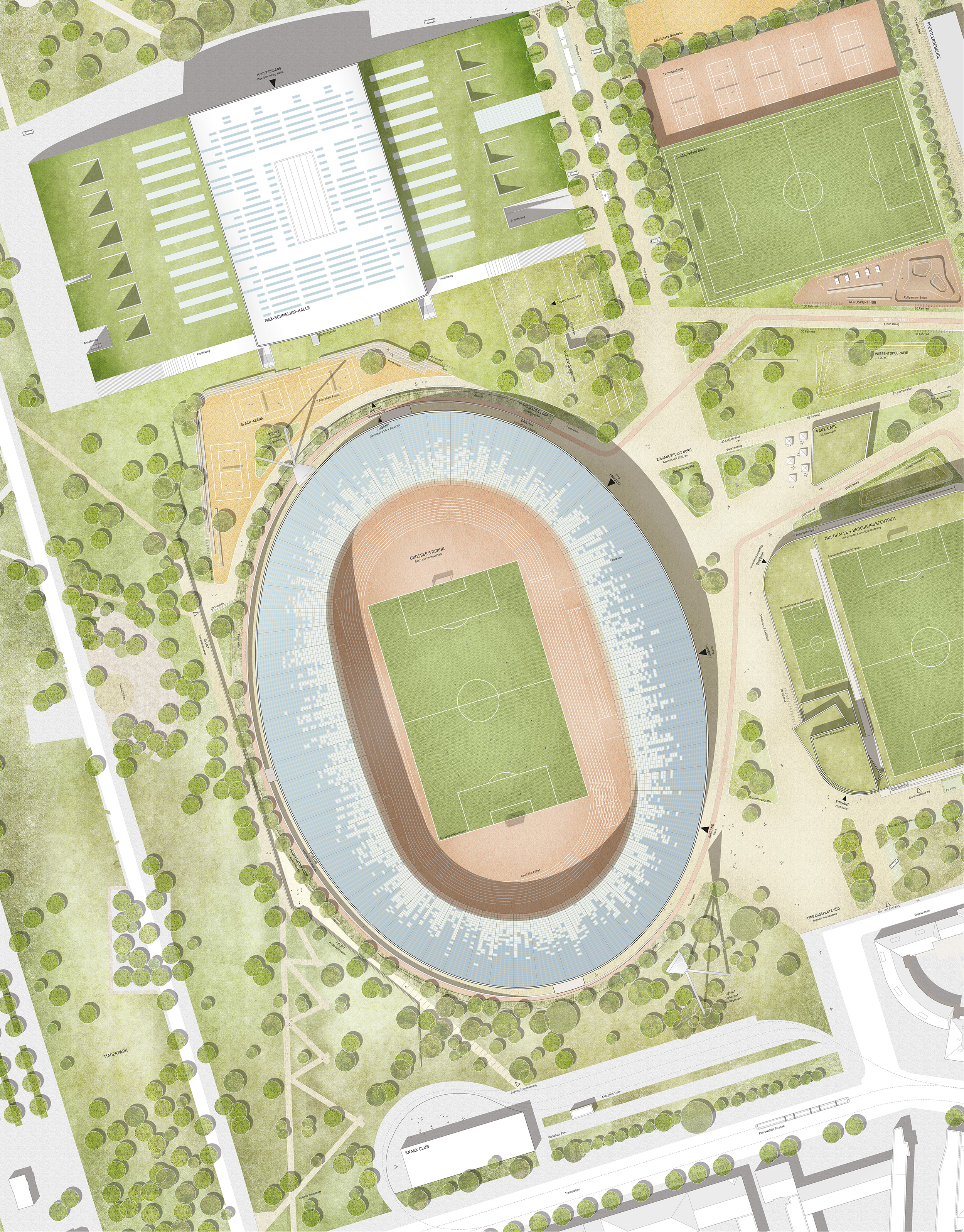 JAHNSPORTPARK STADIUM AND PARK FOR BERLIN by STERLING PRESSER - Architizer