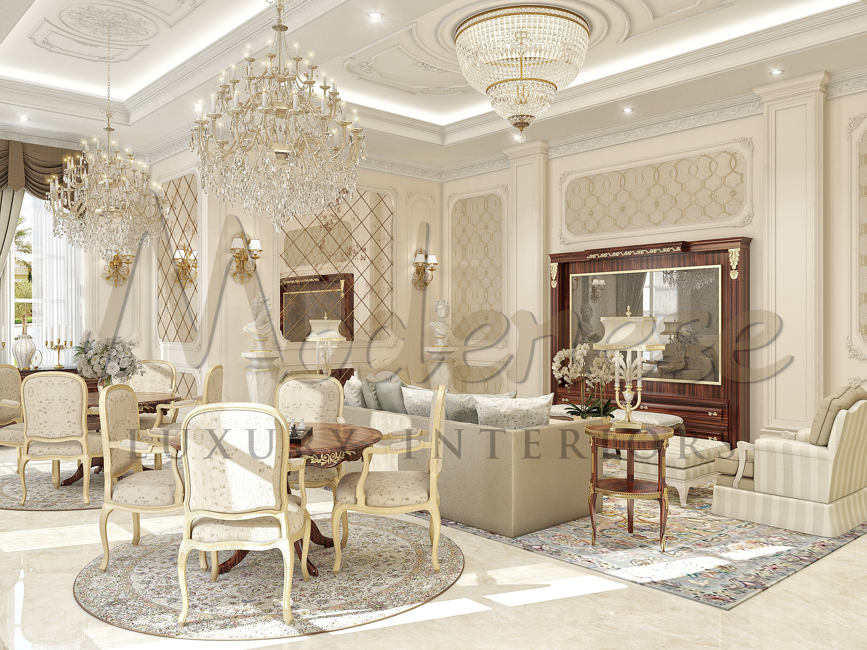 Classic luxury living room design by Modenese Luxury Interiors by ...