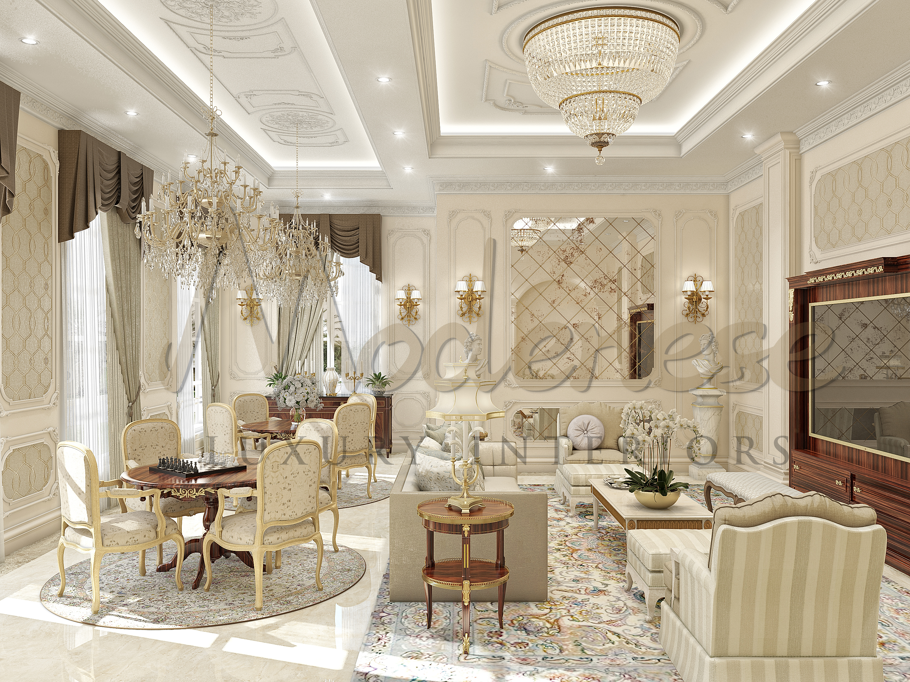 Classic luxury living room design by Modenese Luxury Interiors by ...