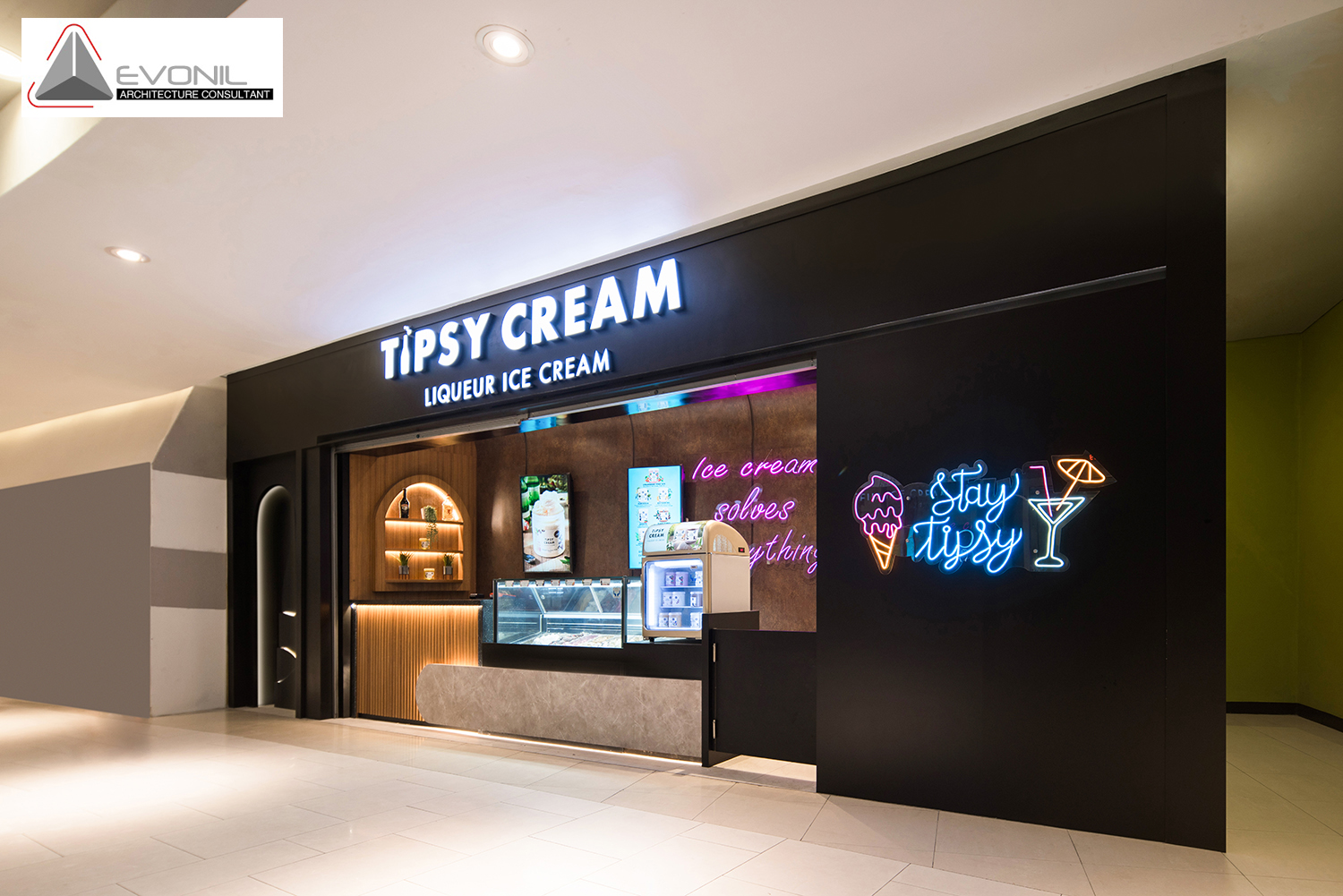 TIPSY CREAM Ice Cream Store by EVONIL Architecture Indonesia - Architizer