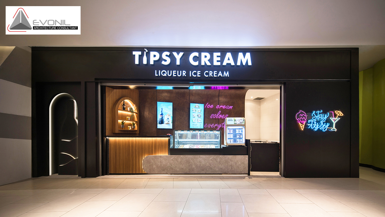 TIPSY CREAM Ice Cream Store by EVONIL Architecture Indonesia - Architizer