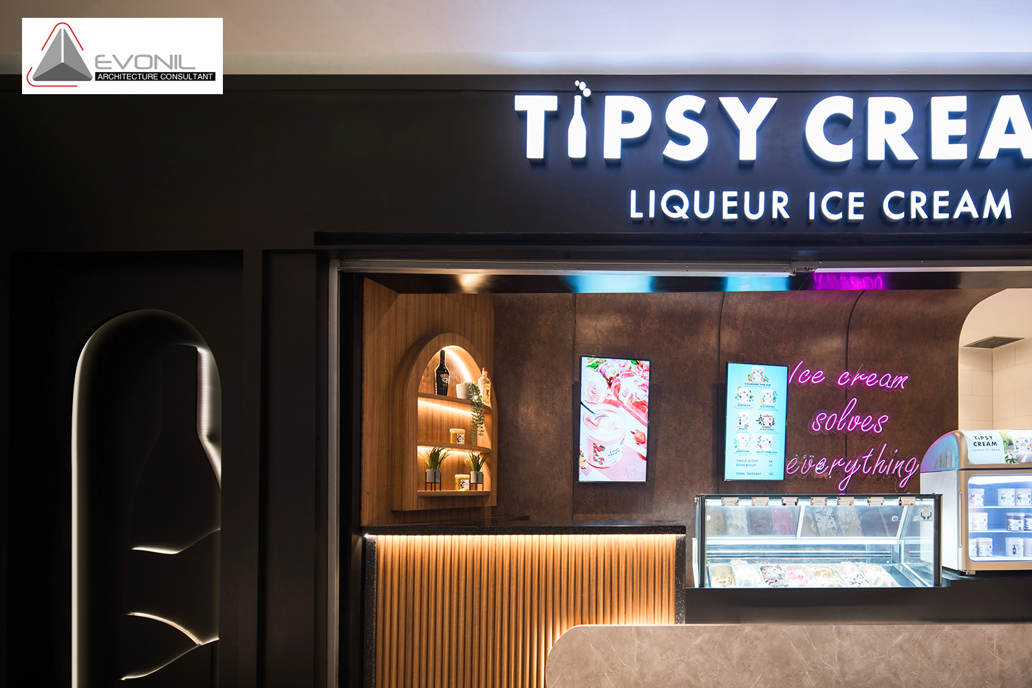 TIPSY CREAM Ice Cream Store by EVONIL Architecture Indonesia - Architizer