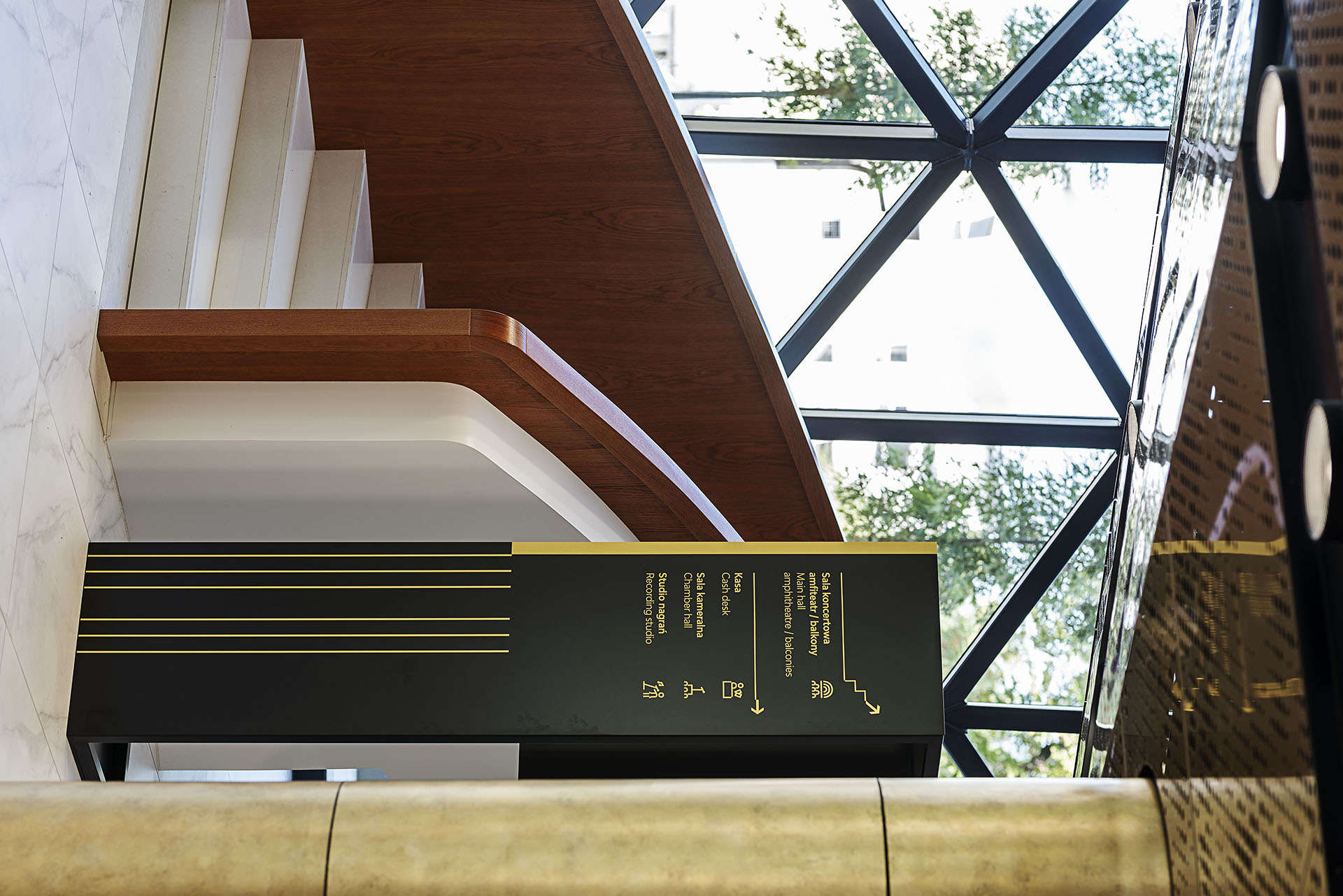 Wayfinding system for Cavatina Hall (concert hall) in Bielsko-Biała by ...