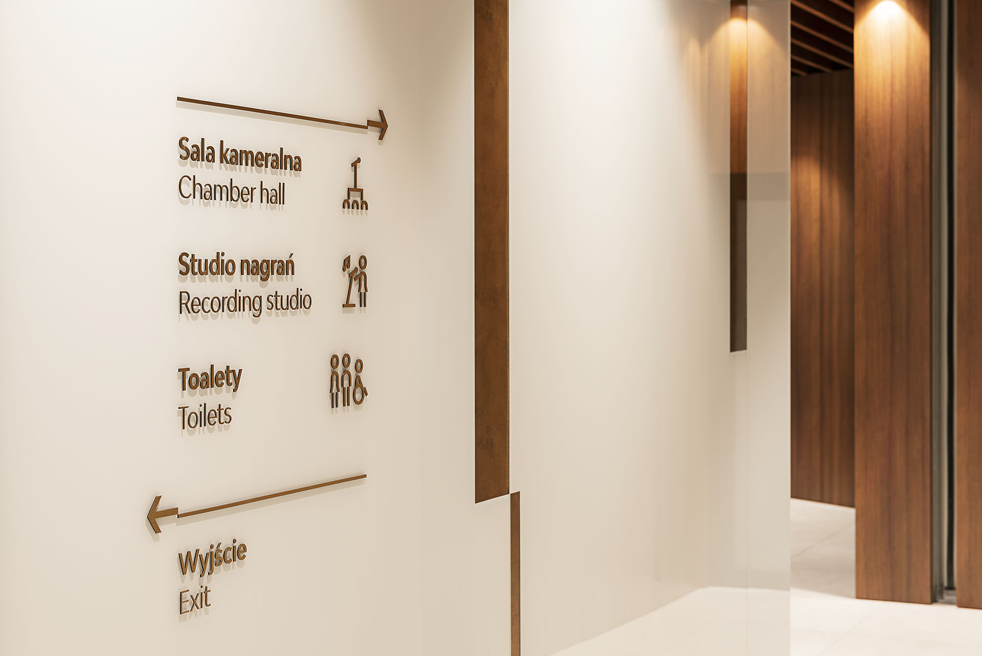 Wayfinding system for Cavatina Hall (concert hall) in Bielsko-Biała by ...