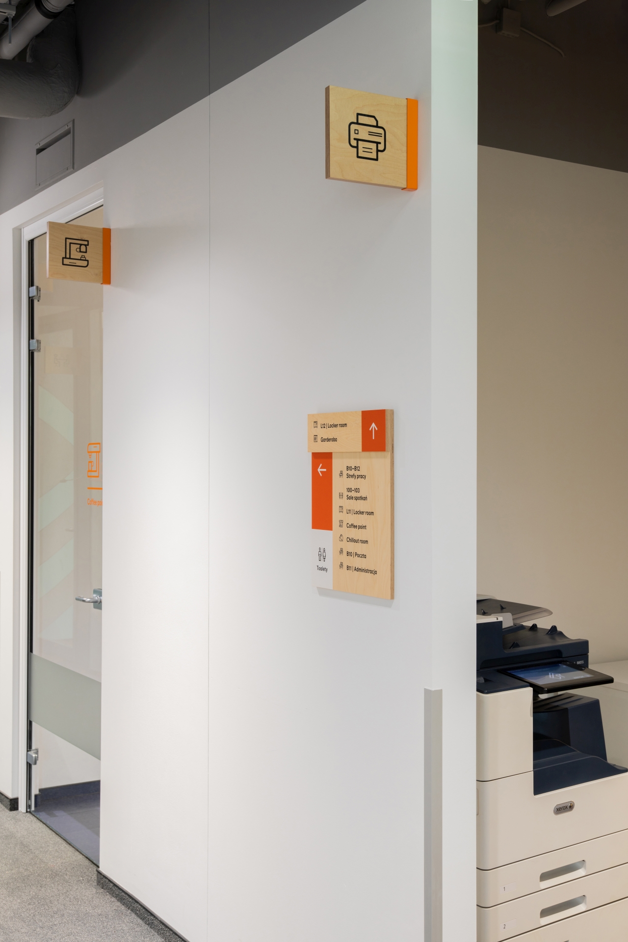 Wayfinding system for Nationale Nederlanden office in Warsaw by blank ...