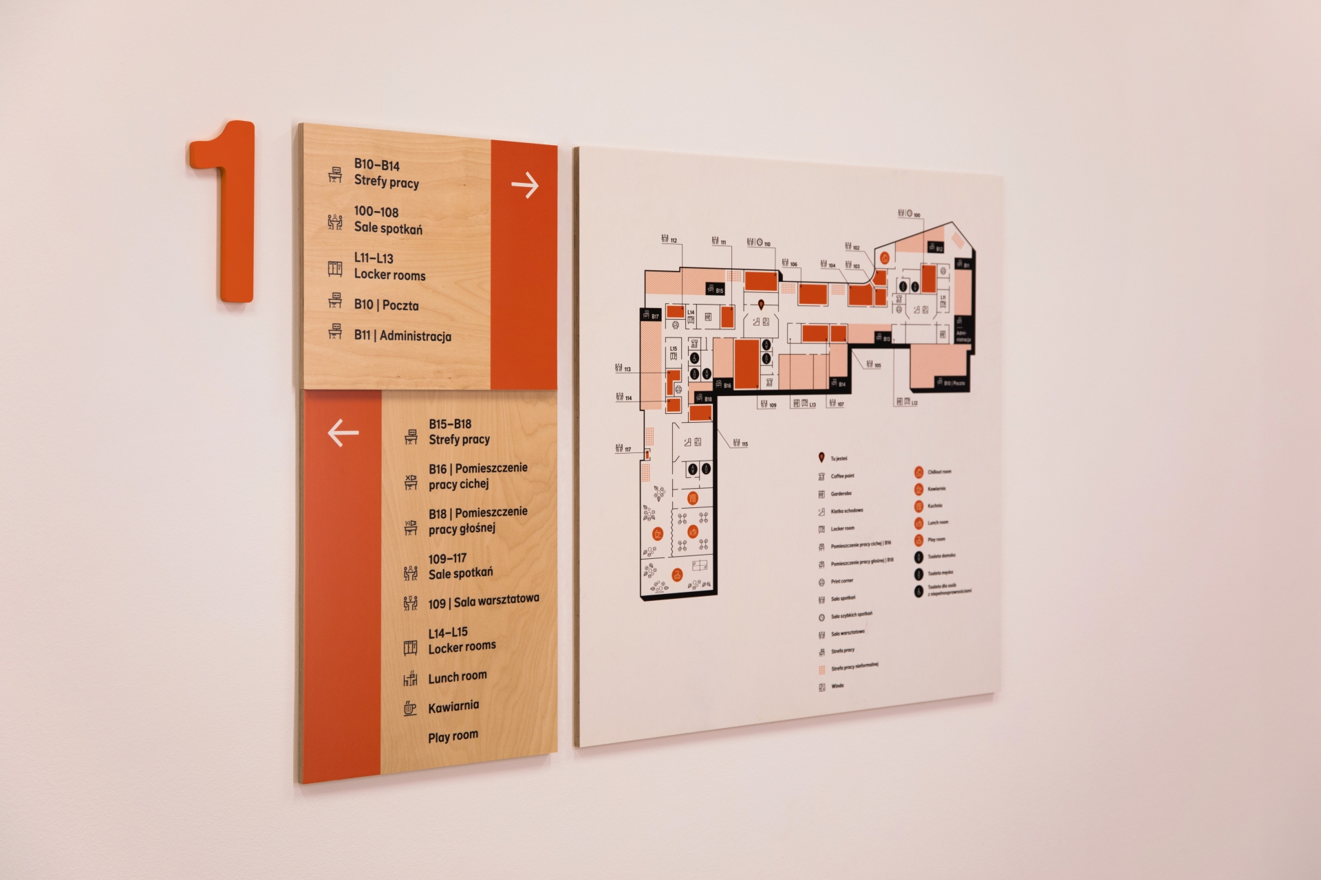 Wayfinding system for Nationale Nederlanden office in Warsaw by blank ...
