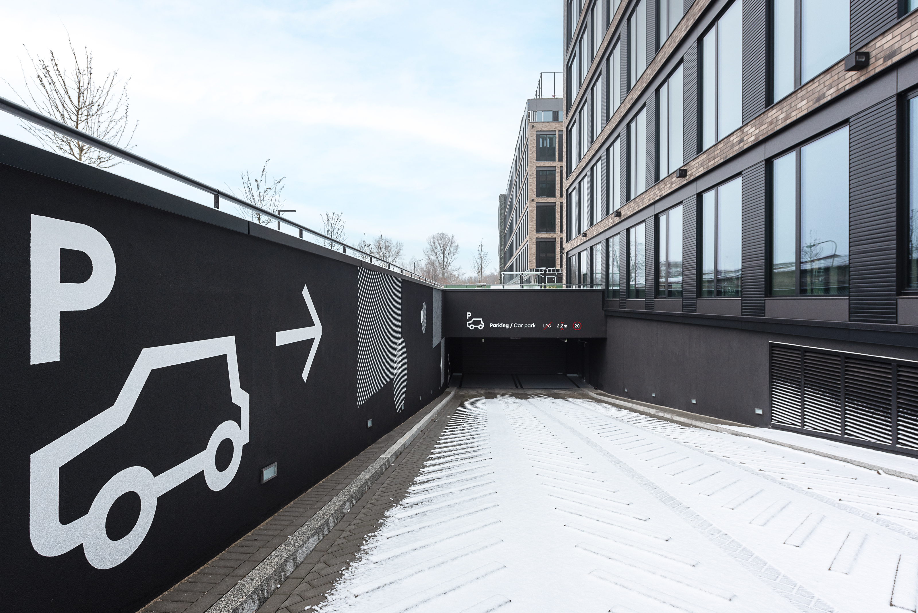 Wayfinding system for The Park Cracow office complex by blank studio ...