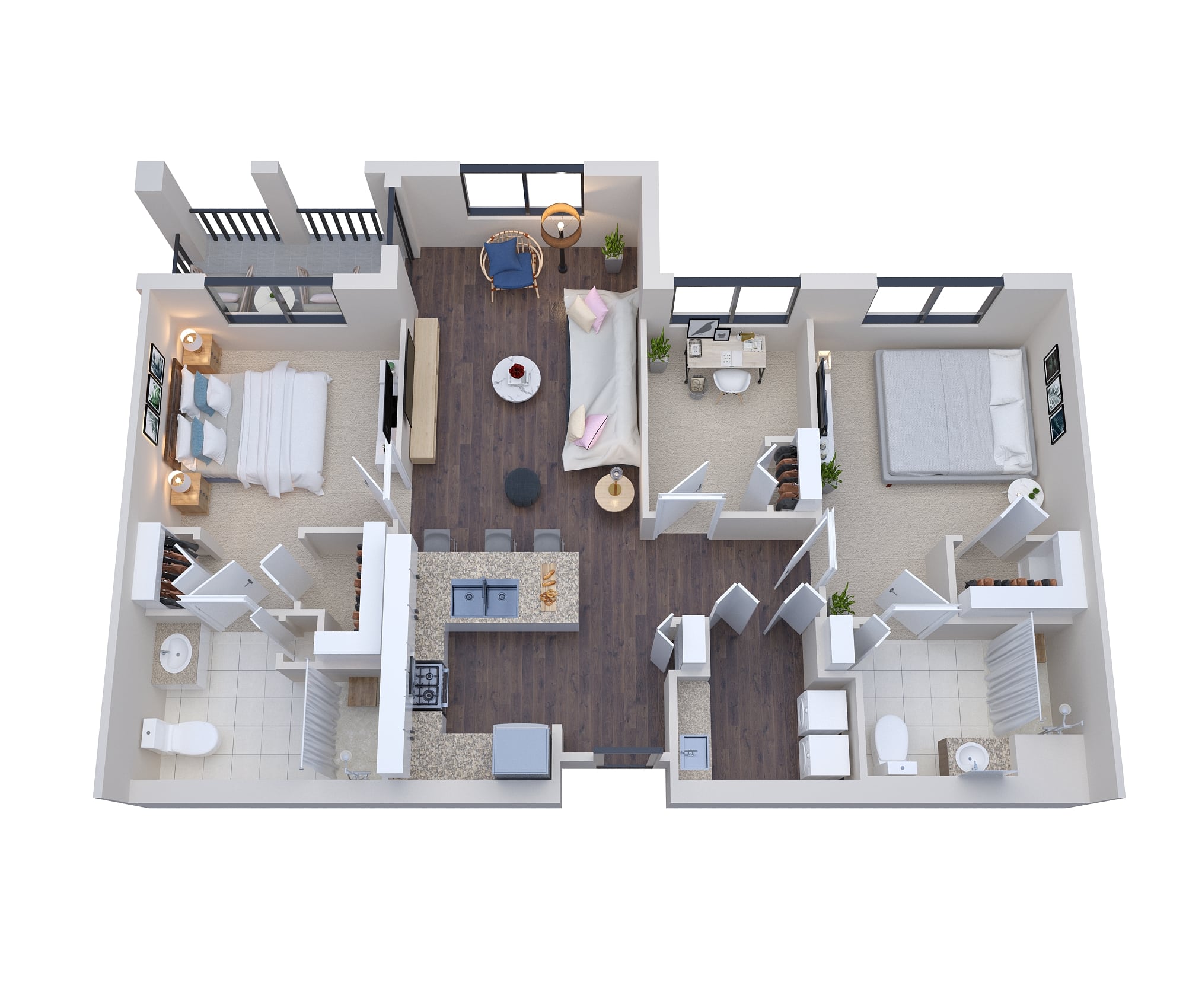 3D Furnished Apartment Floor Plans by The 2D3D Floor Plan Company - Architizer