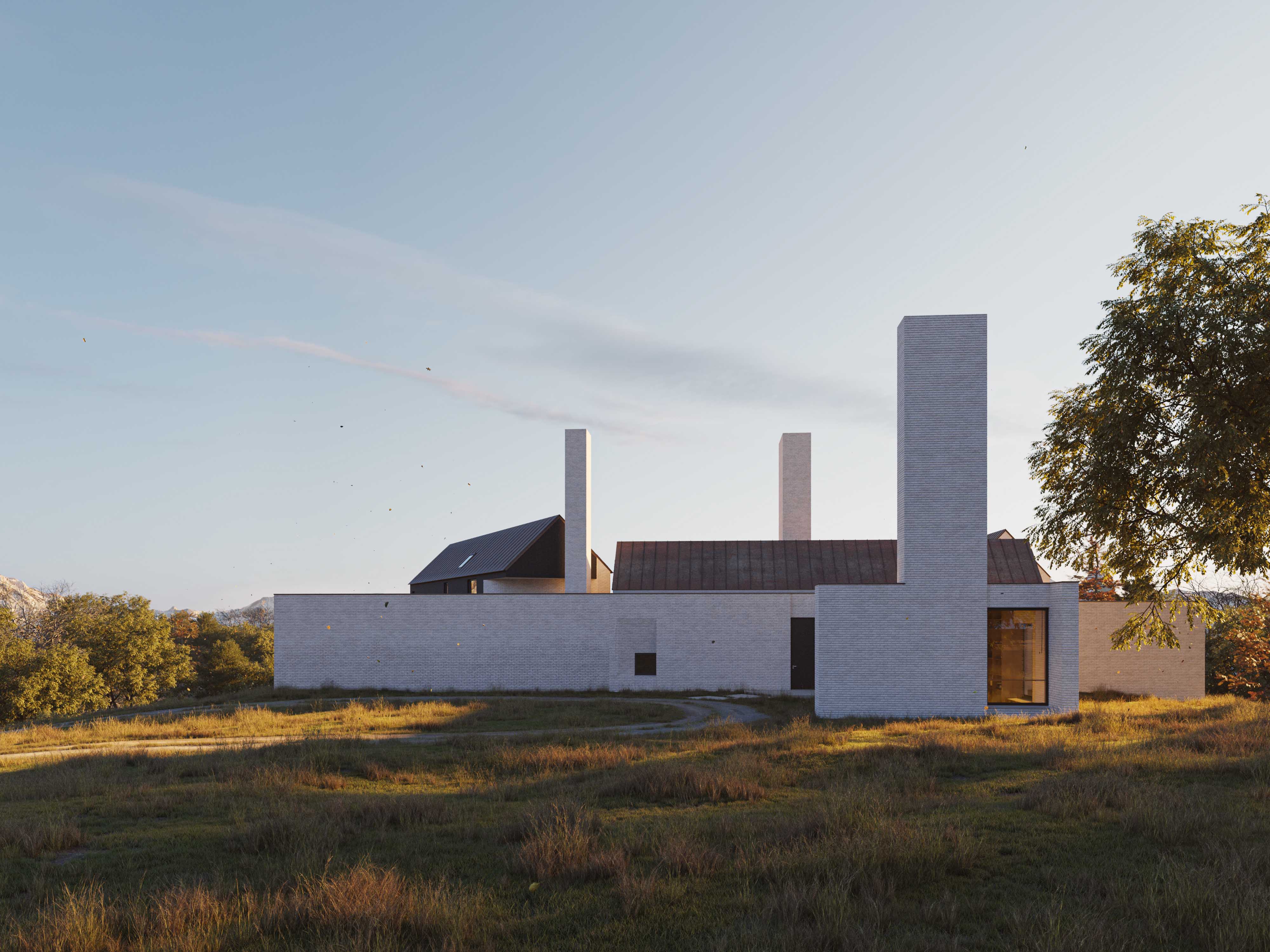Three Chimney House by Wonder Render - Architizer