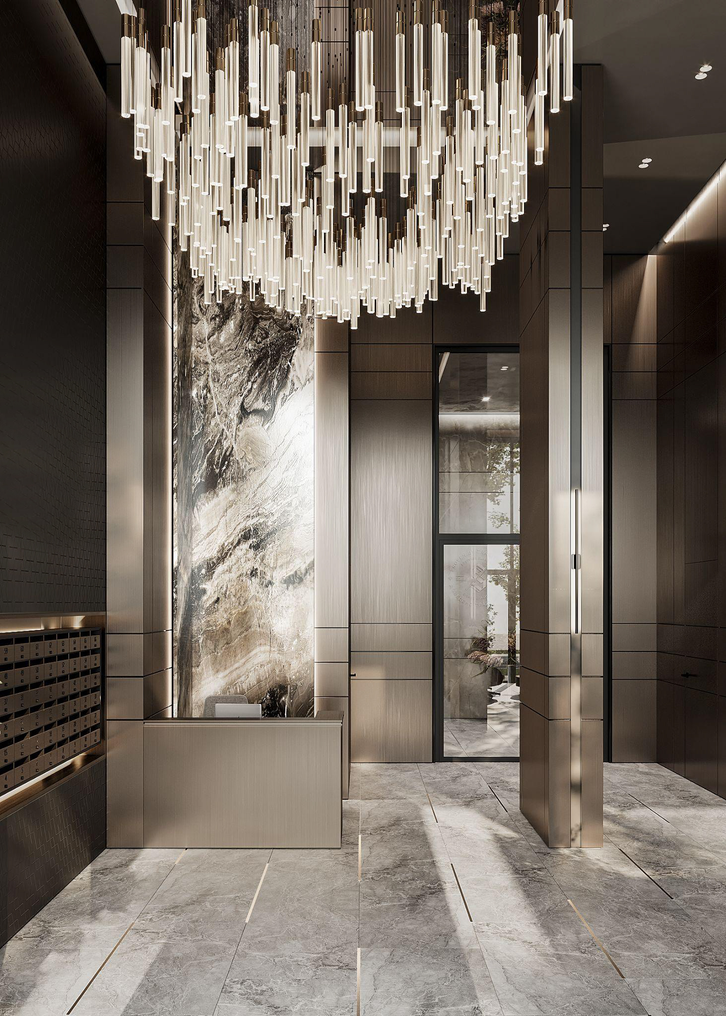 The lobby design of the Stanford residential complex by ZIKZAK ...