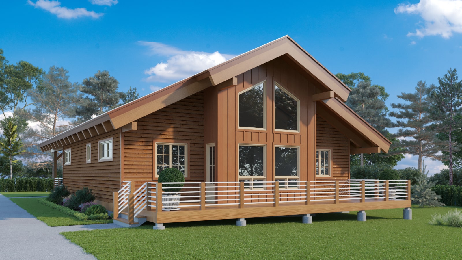 3D Front Exterior Design Rendering by The 2D3D Floor Plan Company ...