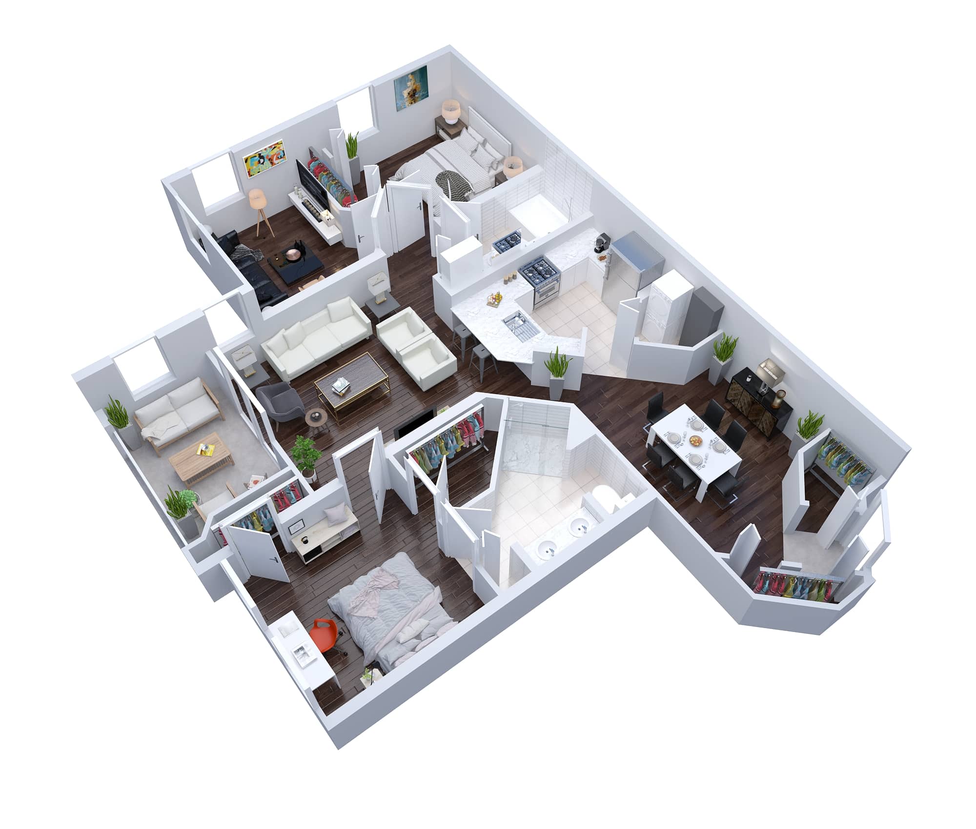 3D House Rendering Services by The 2D3D Floor Plan Company - Architizer