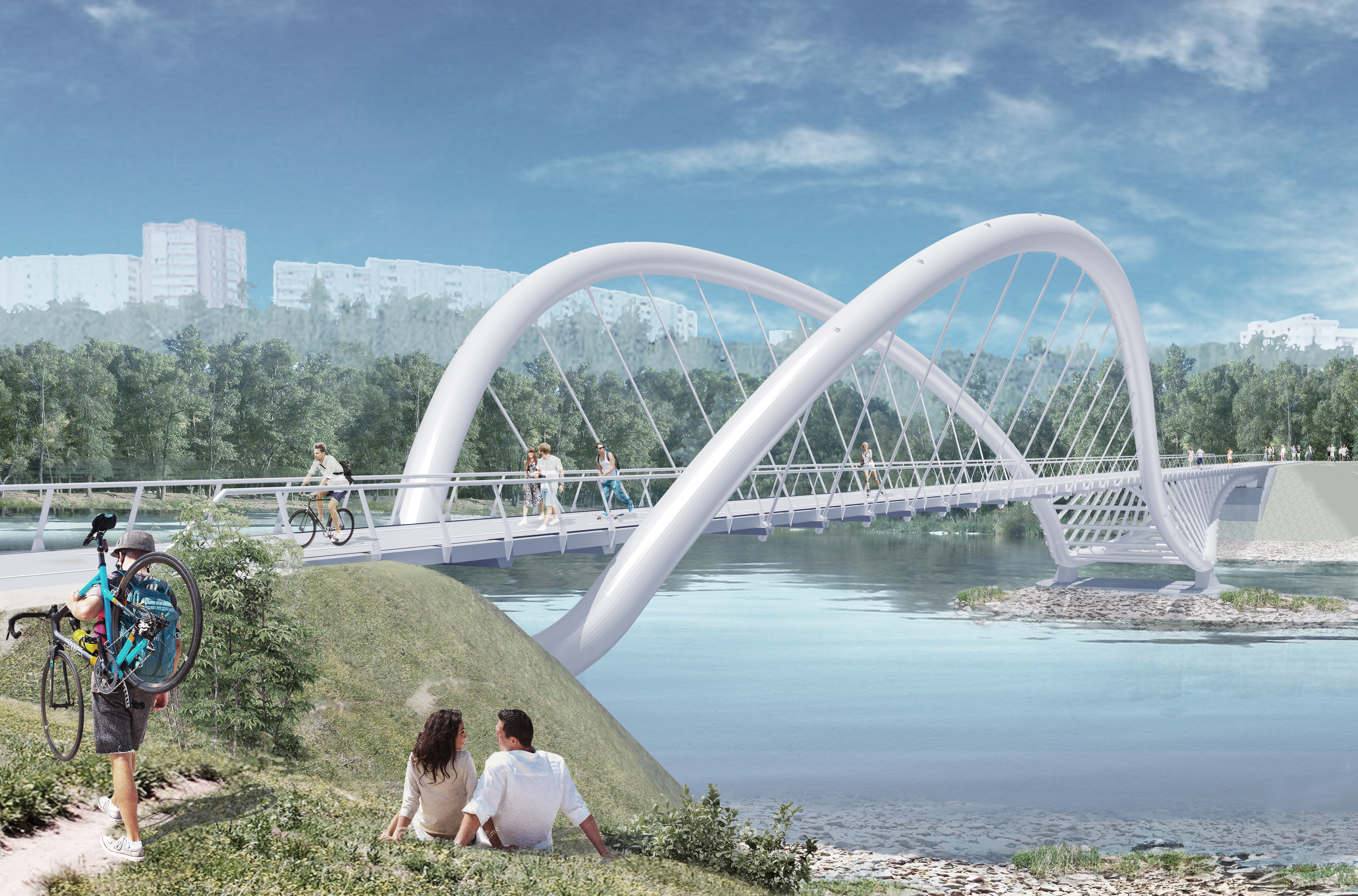 CYCLING AND PEDESTRIAN BRIDGE TO TATYSHEV ISLAND by OOO ADM (OOO ...