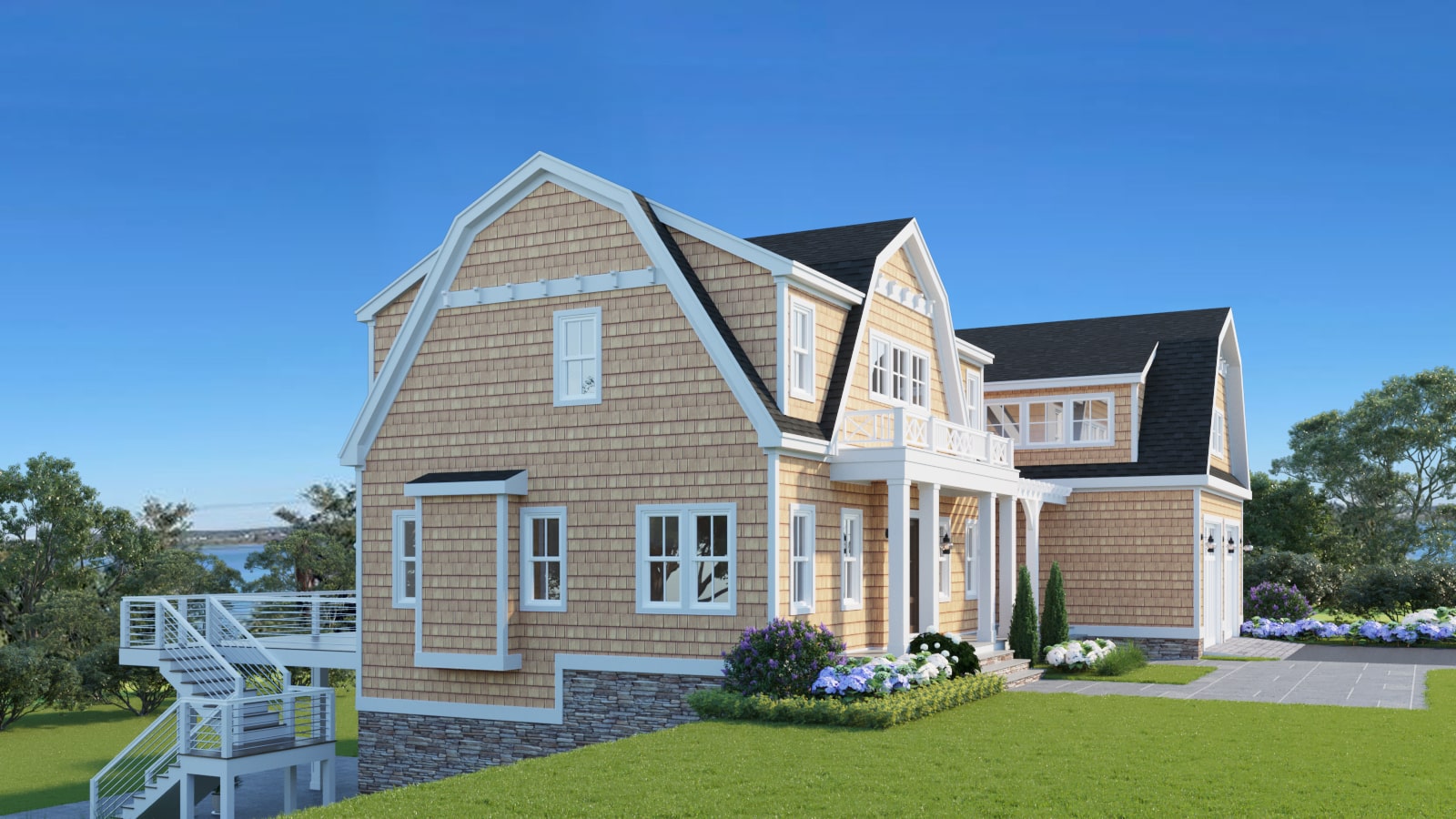 Exterior Rendering of New Construction Homes by The 2D3D Floor Plan ...