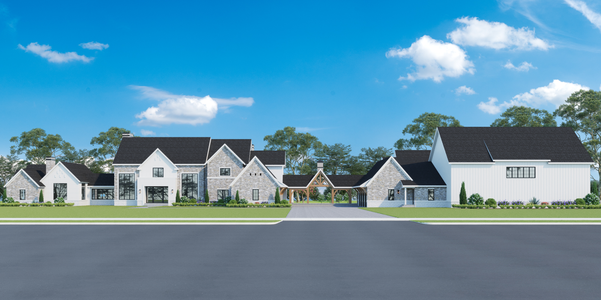 Exterior Rendering of New Construction Homes by The 2D3D Floor Plan ...