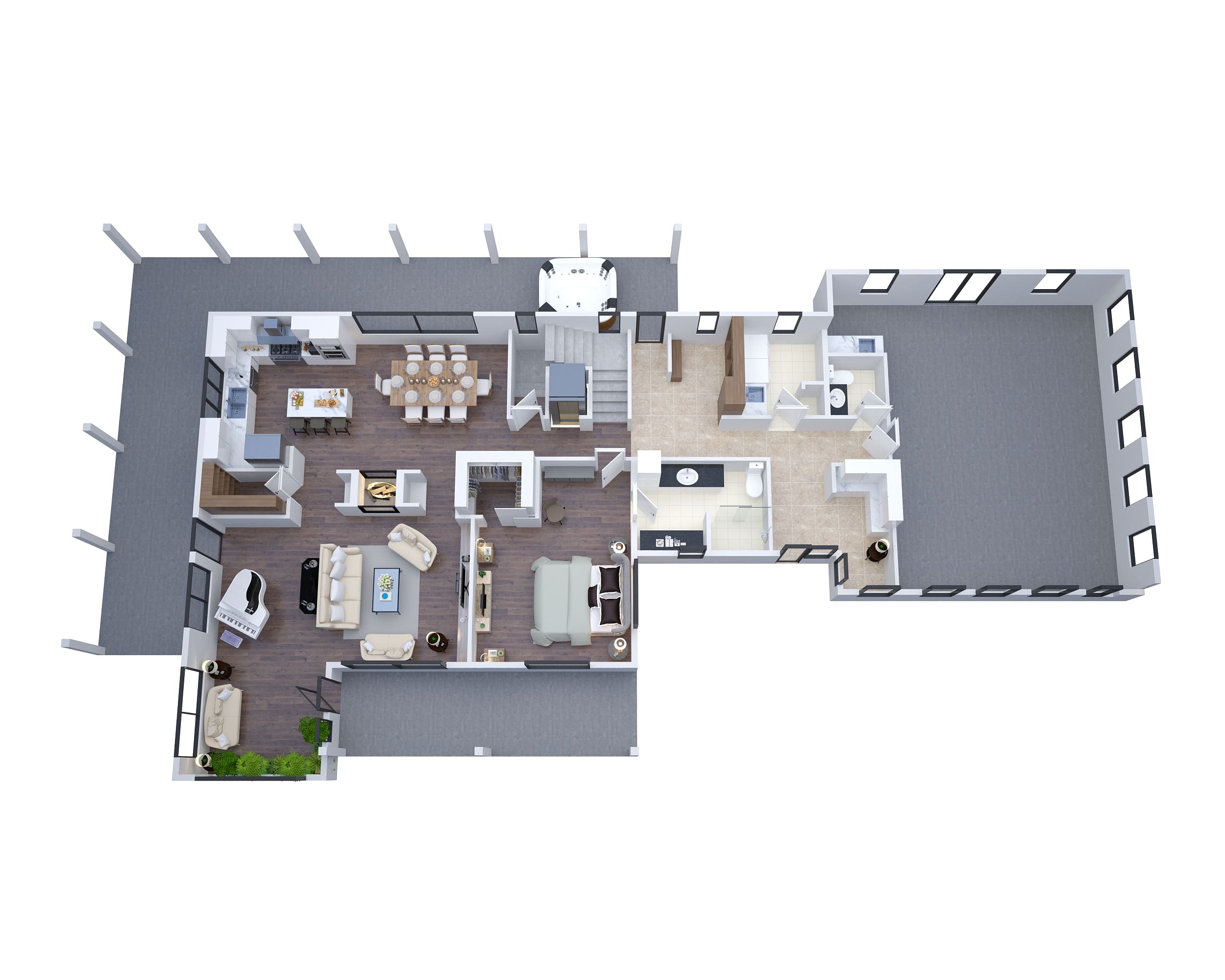 Top-View Perspective 3D Floor Plans by The 2D3D Floor Plan Company ...