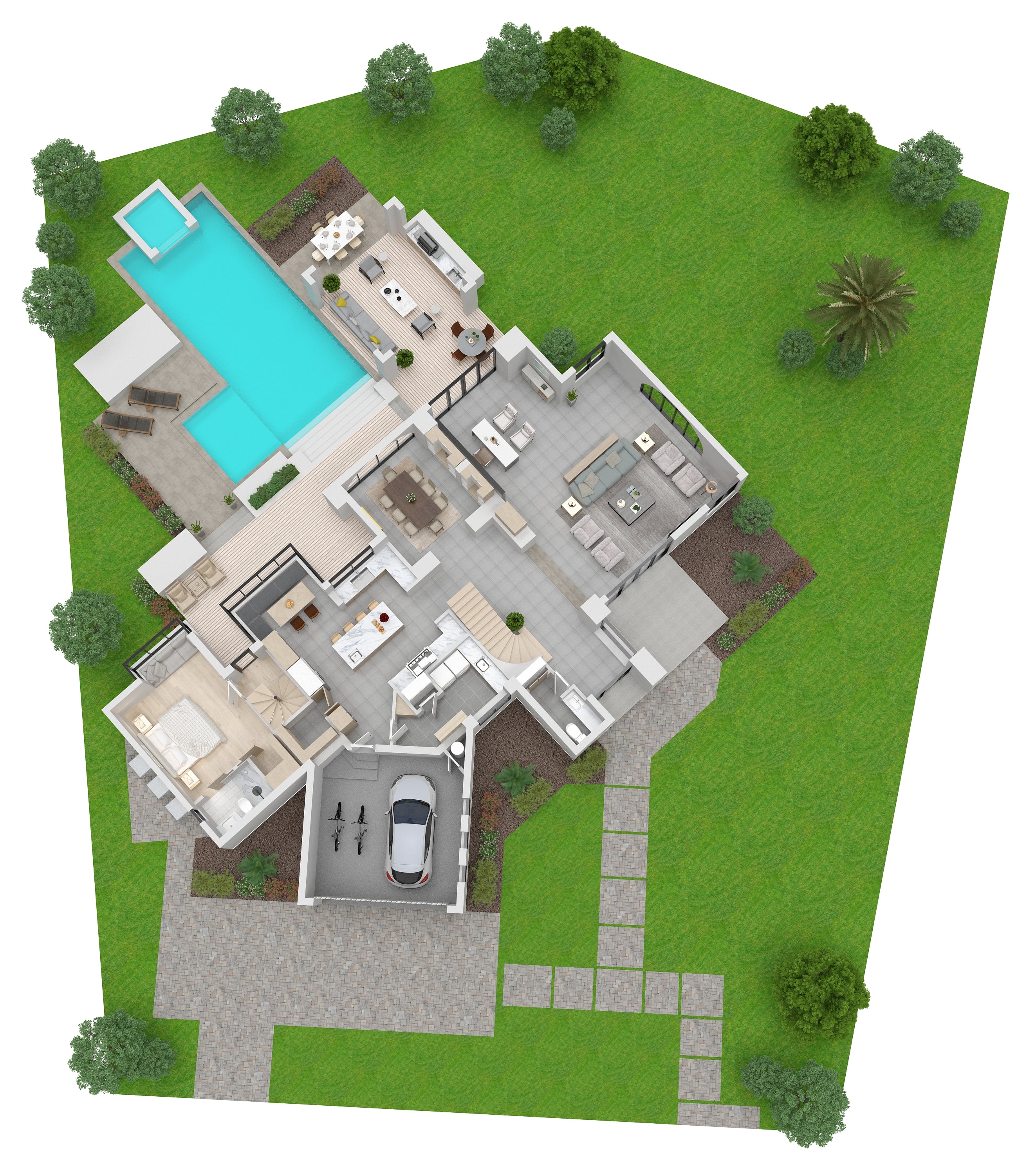 3D Architectural Site Plan Rendering for MasterPlan Landscape by The ...