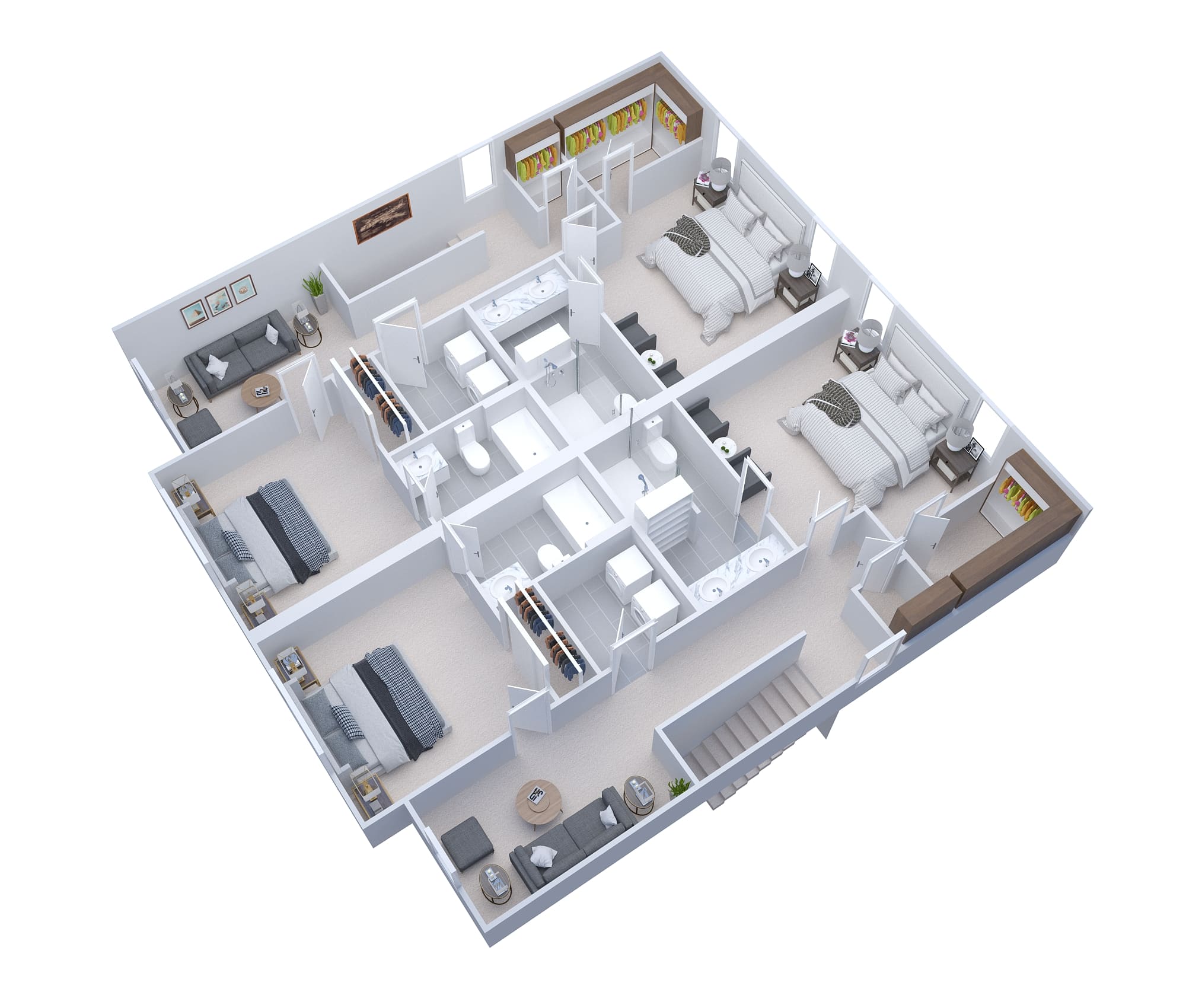 3D Floor Plans for Duplex House by The 2D3D Floor Plan Company - Architizer