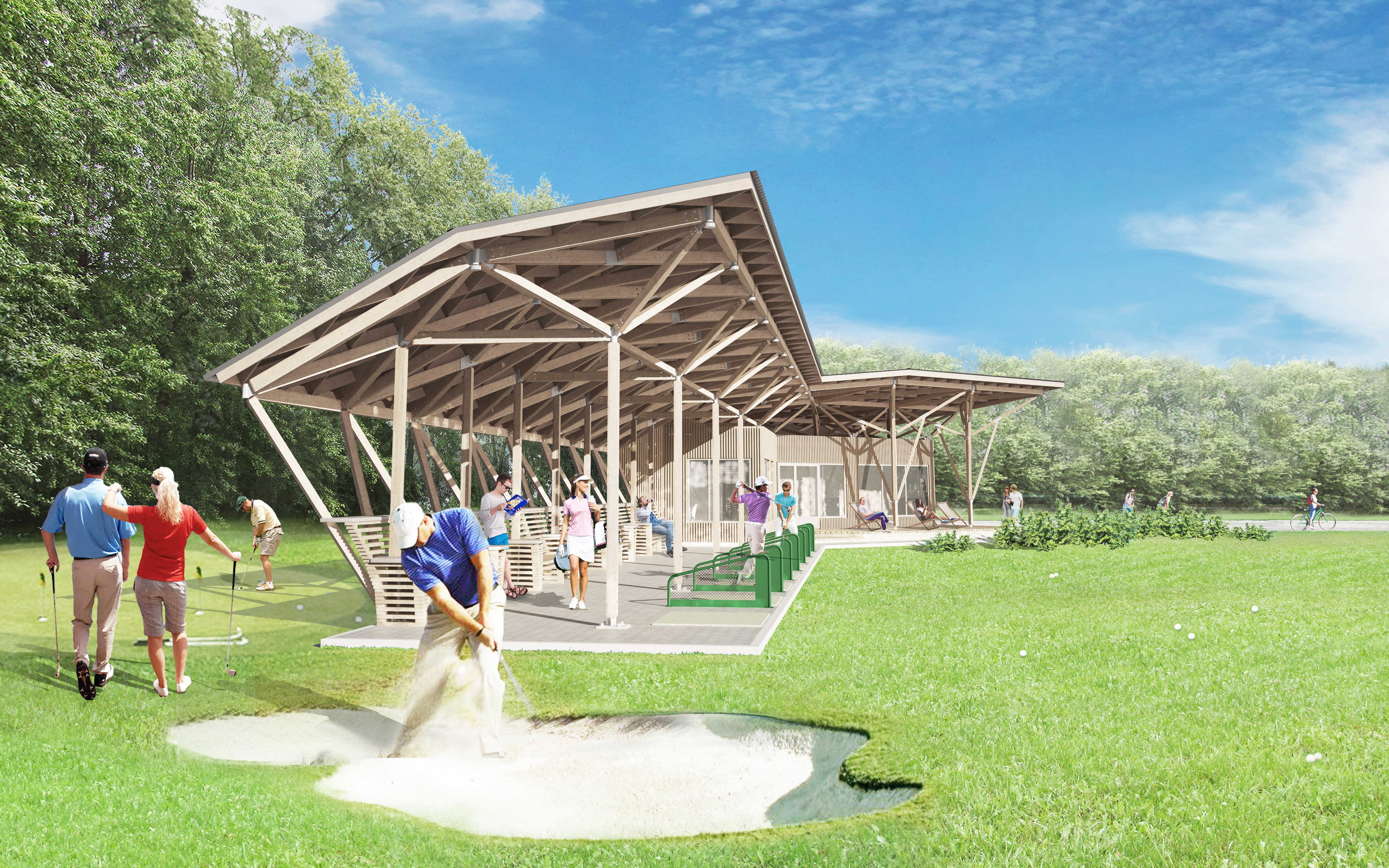DRIVING RANGE WITH PAVILION by OOO ADM (OOO Architecture Design ...