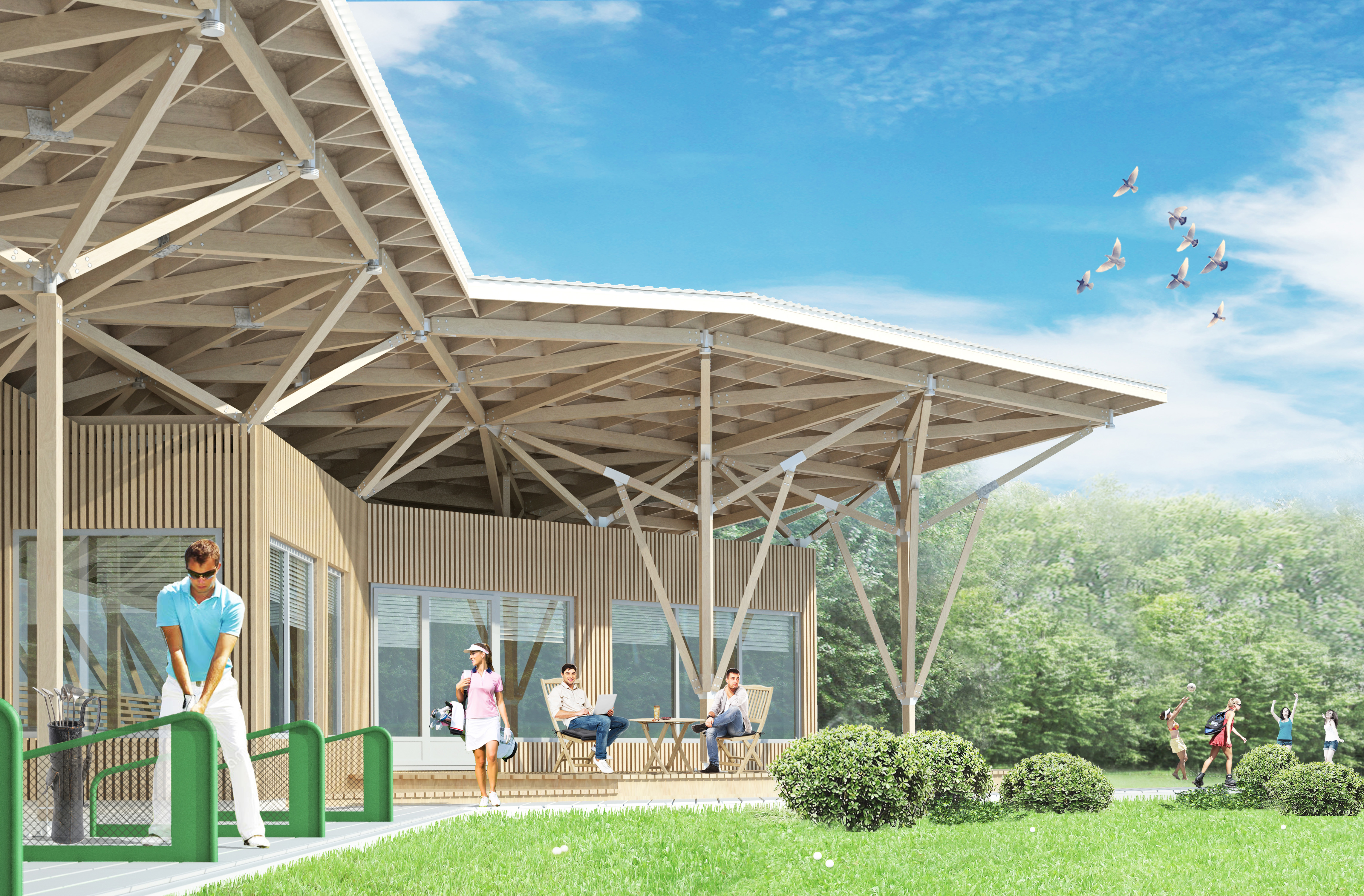 DRIVING RANGE WITH PAVILION by OOO ADM (OOO Architecture Design ...