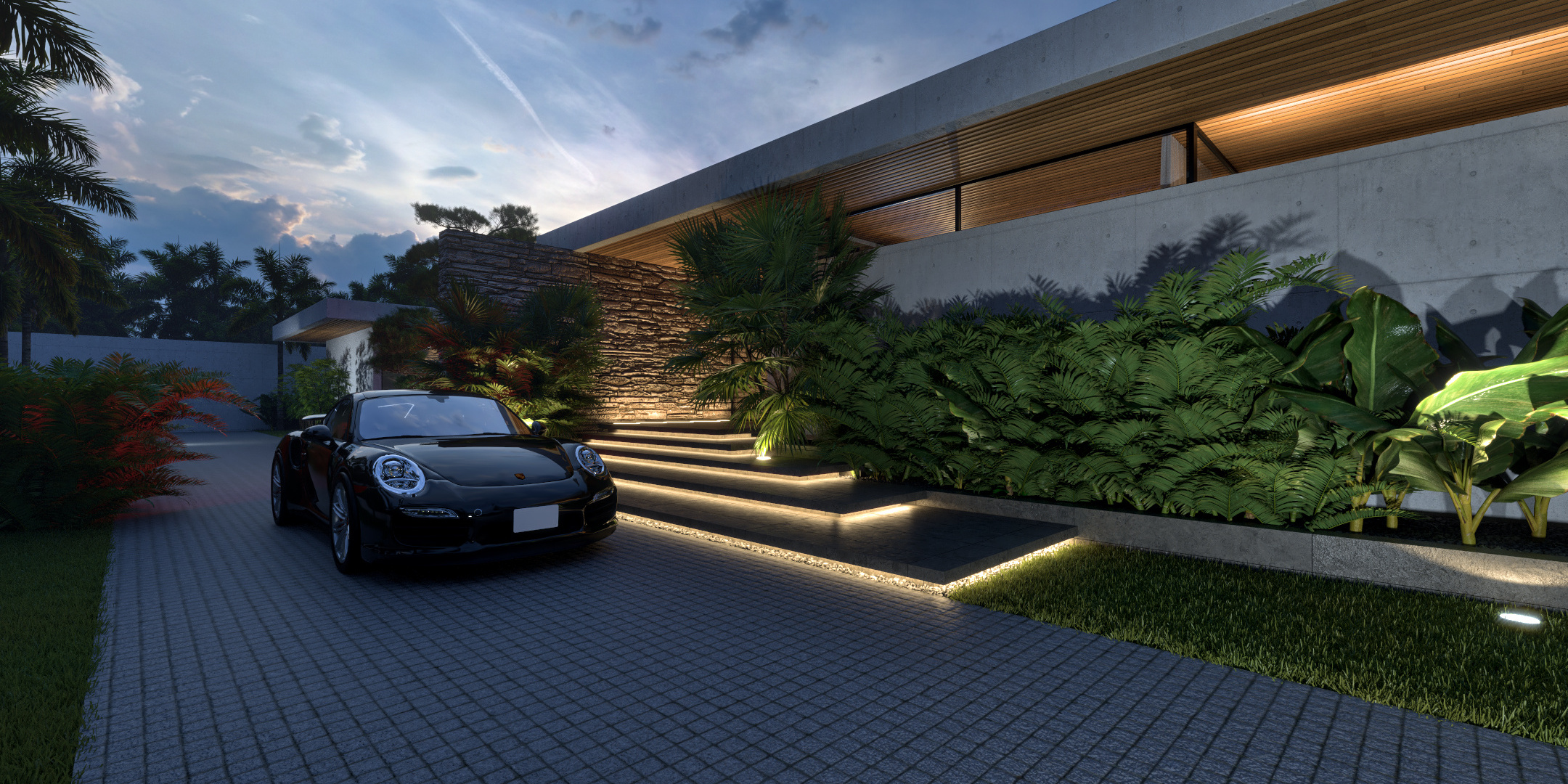 Single story modern house design in Thailand by [xzoomproject] - Architizer