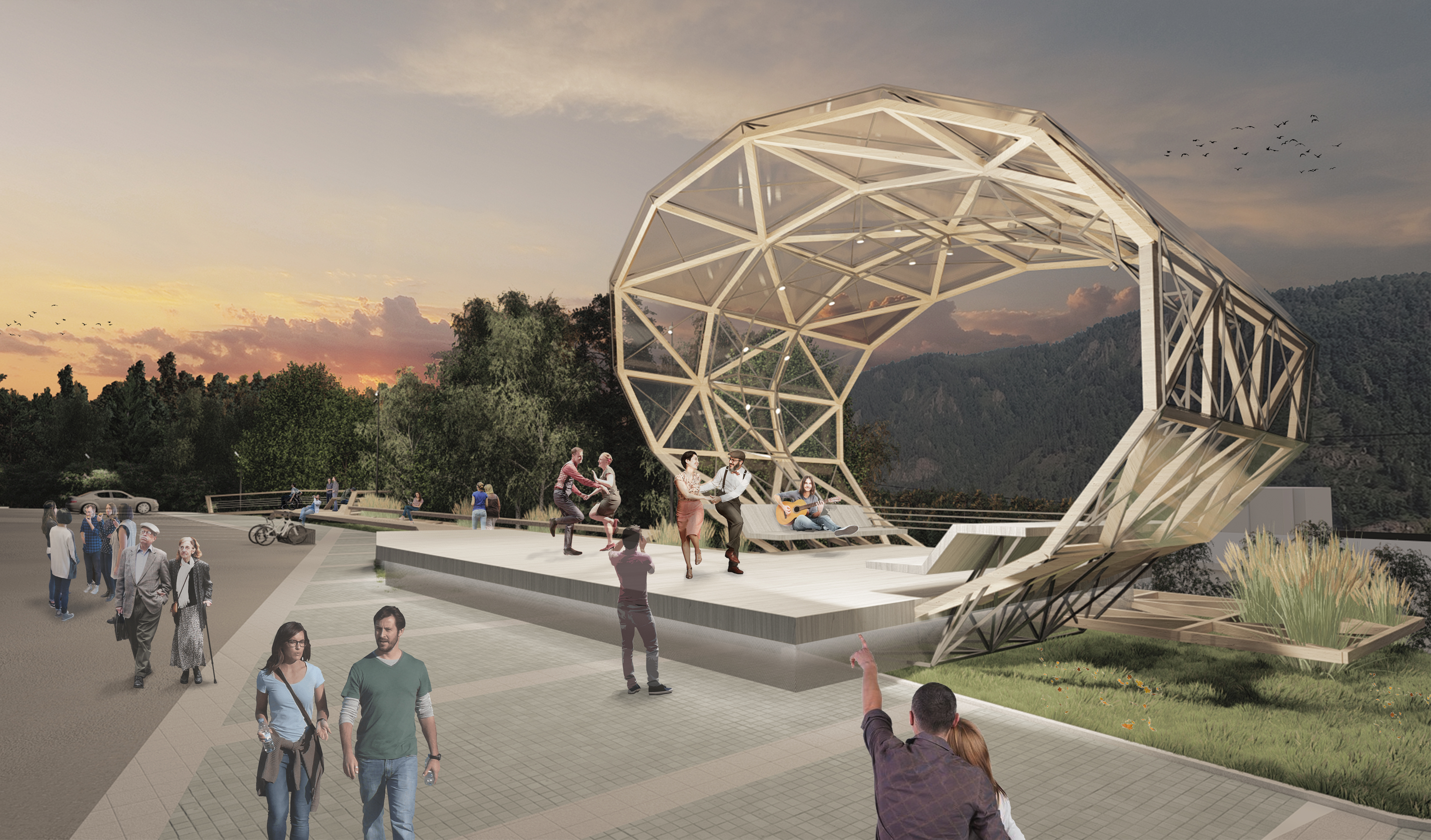 TERRACE-STAGE WITH CANOPY by OOO ADM (OOO Architecture Design Modeling ...