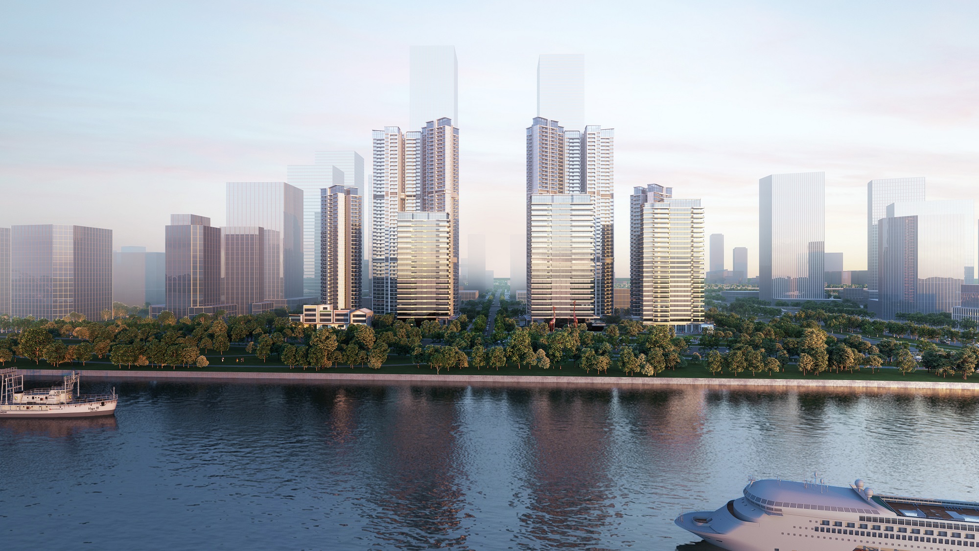 Aedas designs the “Floating Mansion” on Nansha Financial Island ...