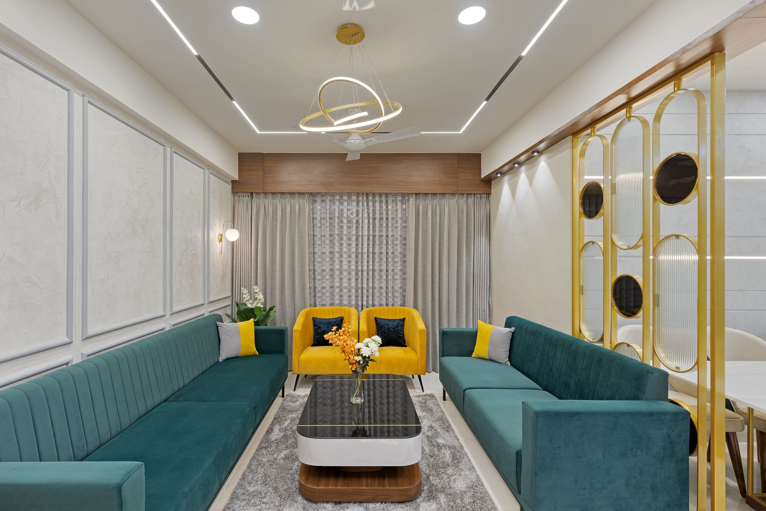 A 3 BHK Apartment Interior Design at Shyam Sanvi, Ahmedabad by Montdor ...