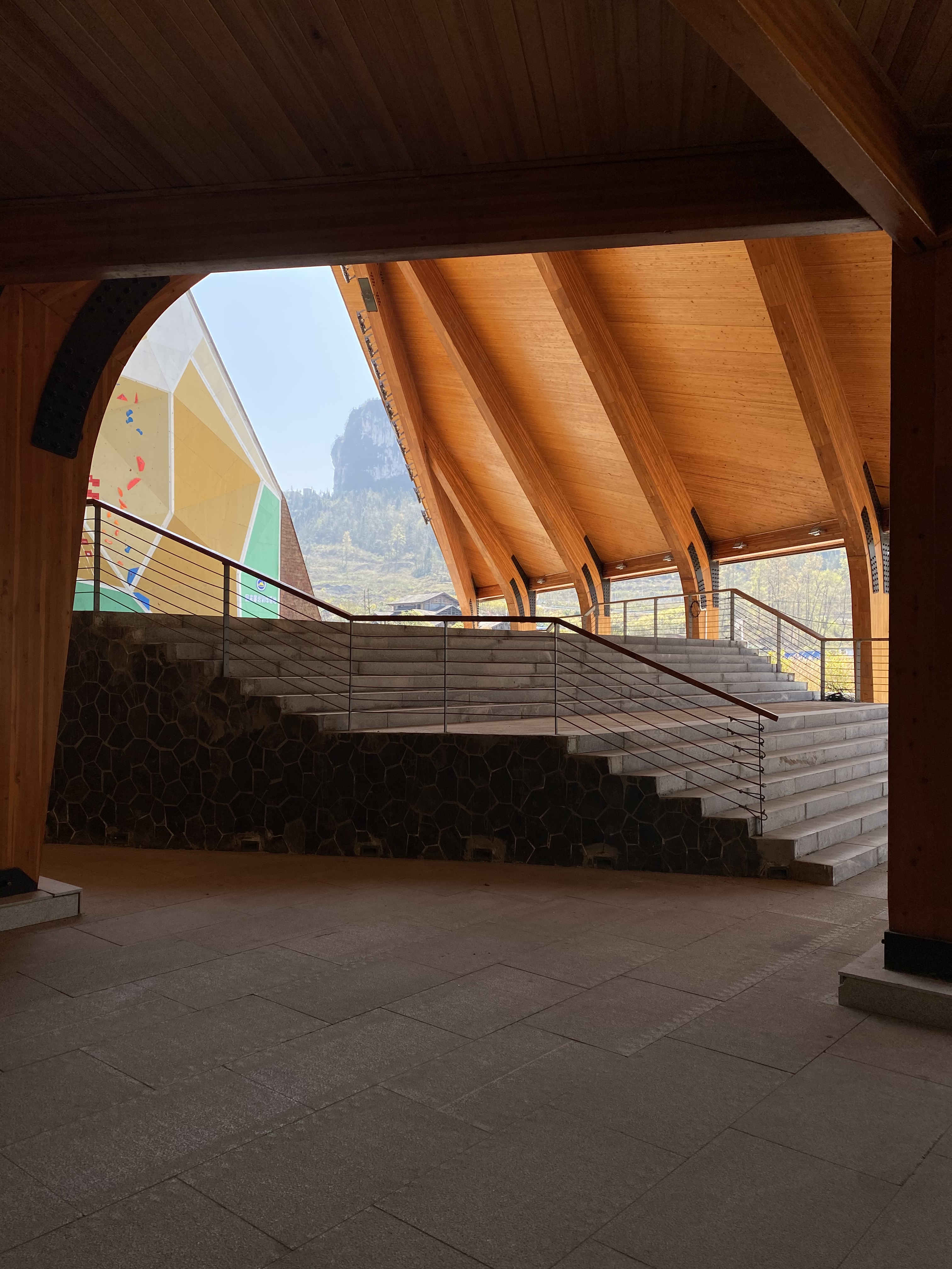 Getu Climbing Gymnasium of Ziyun - Twin Arch Timber Structure Salute to ...