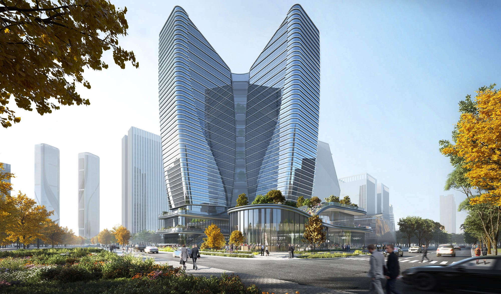 Unveiling a Gigantic Butterfly Headquarters in Hangzhou Designed by Aedas by Aedas - Architizer