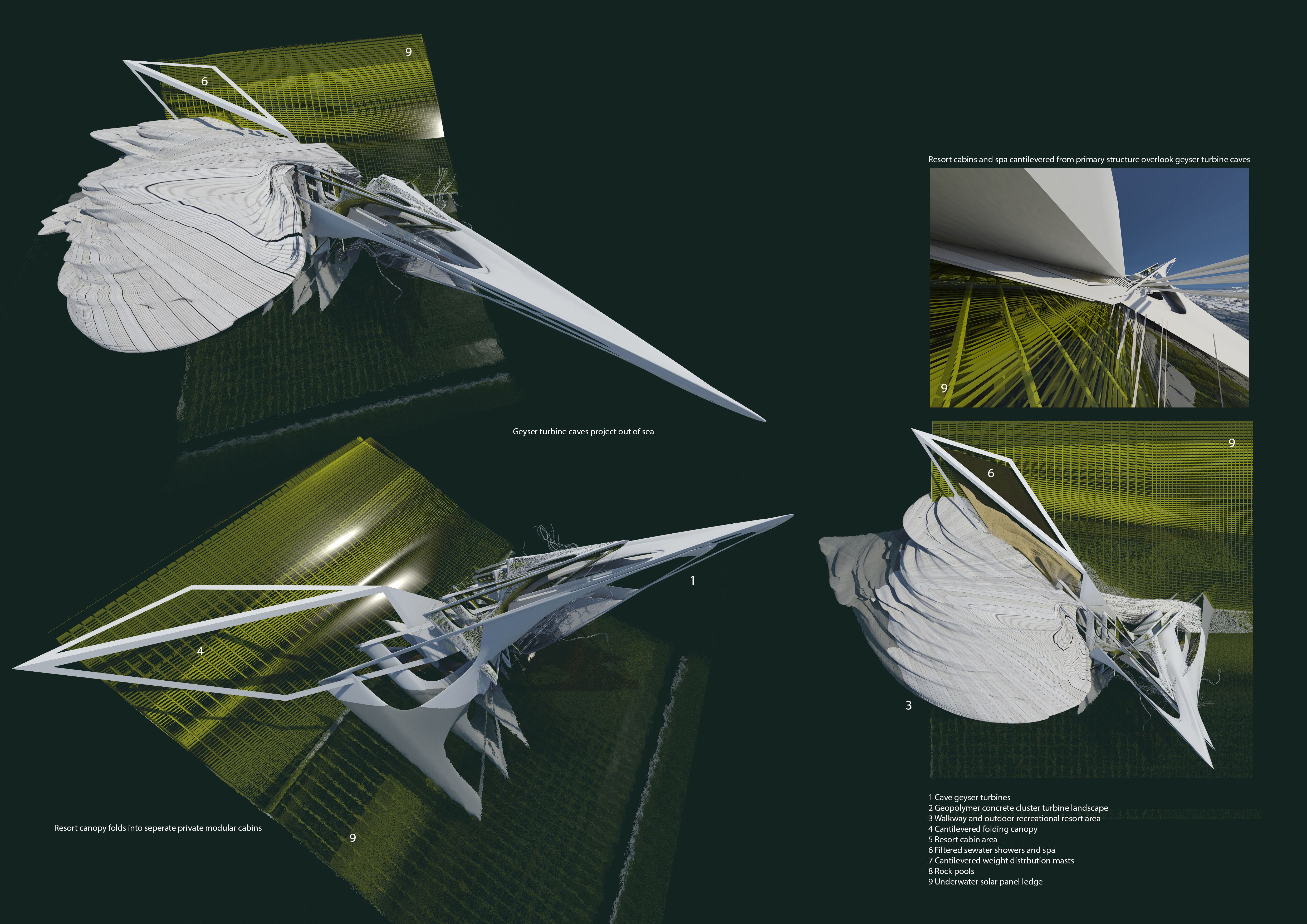 Hydrokinetic Geyser tidal pool resort by Margot Krasojevic Architecture ...