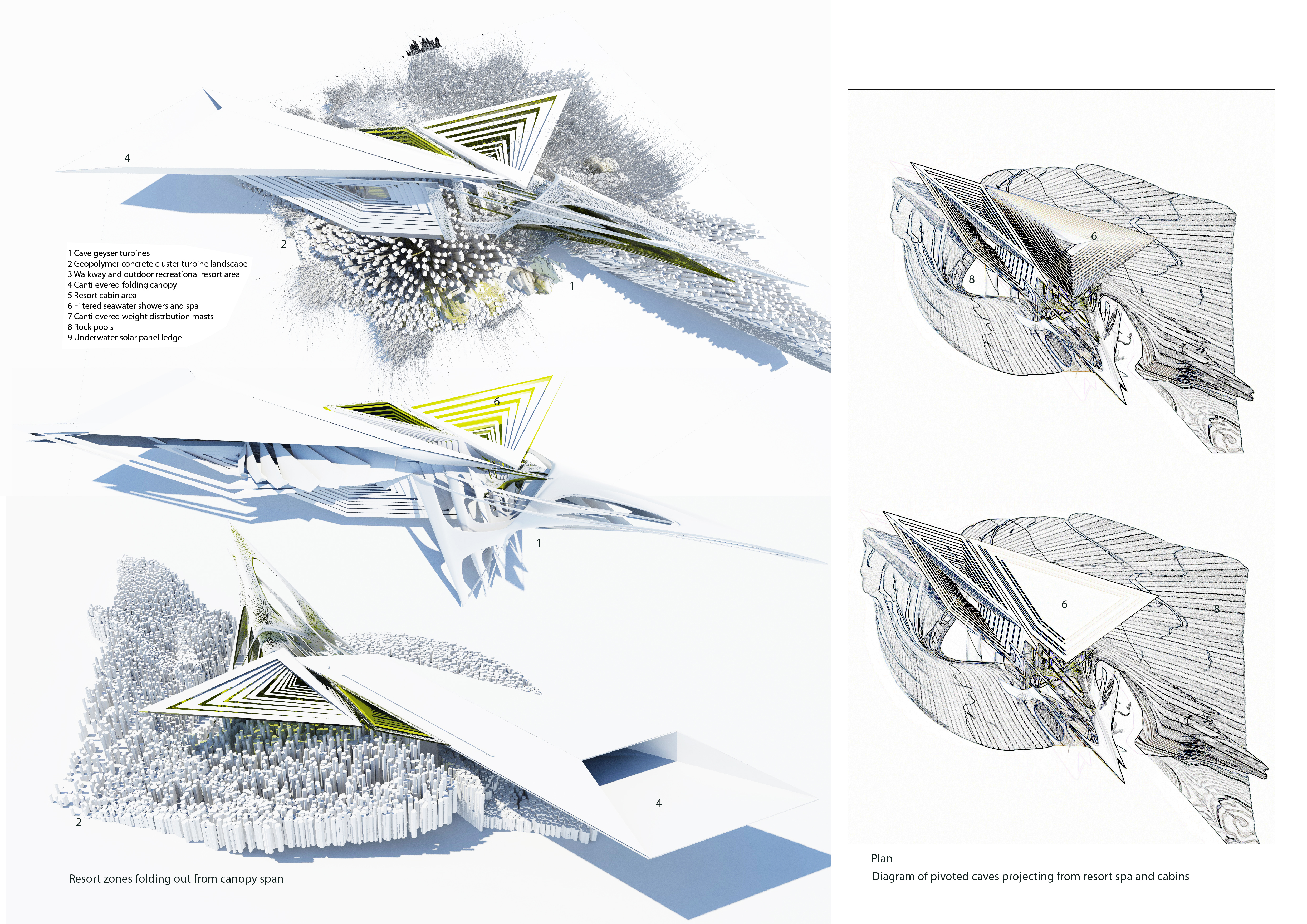 Hydrokinetic Geyser tidal pool resort by Margot Krasojevic Architecture ...