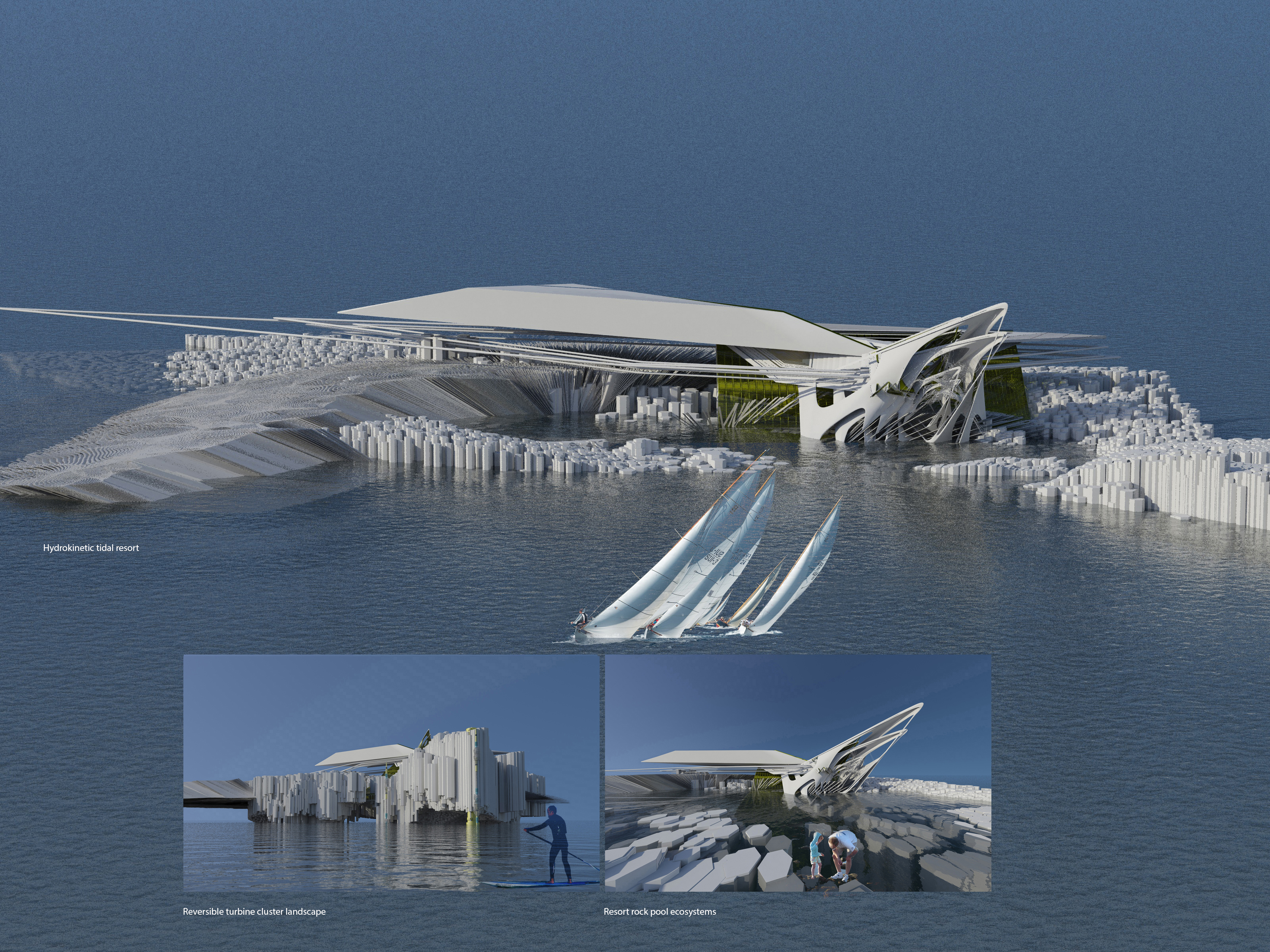 Hydrokinetic Geyser tidal pool resort by Margot Krasojevic Architecture ...