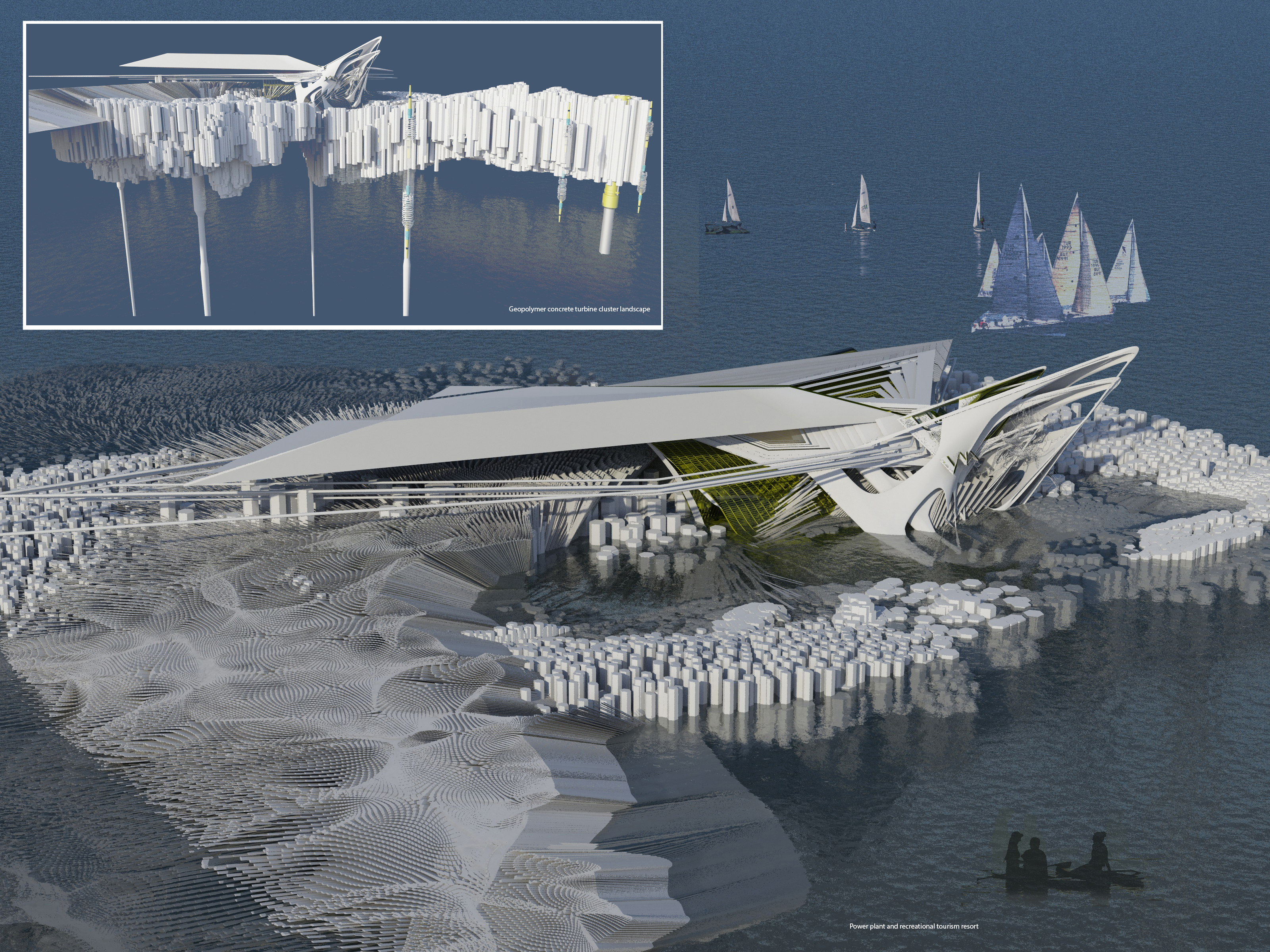 Hydrokinetic Geyser tidal pool resort by Margot Krasojevic Architecture ...