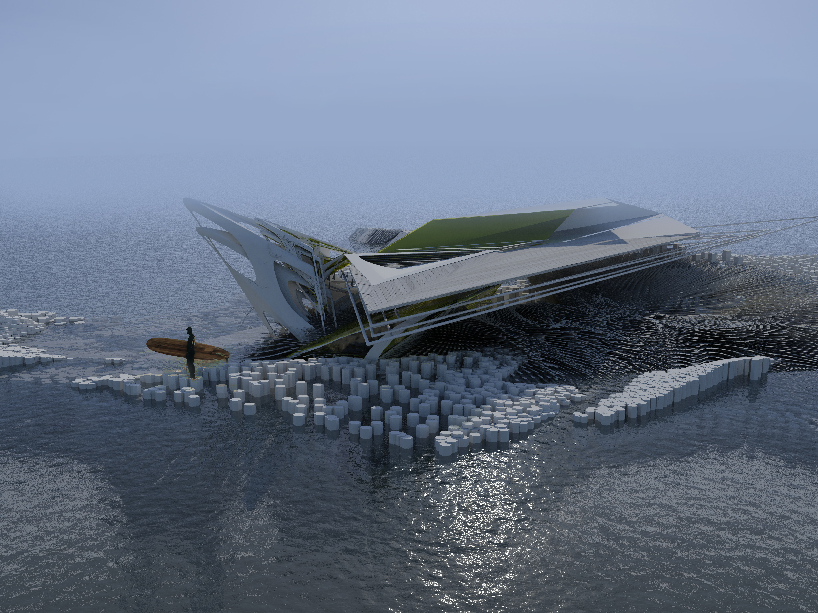 Hydrokinetic Geyser tidal pool resort by Margot Krasojevic Architecture ...